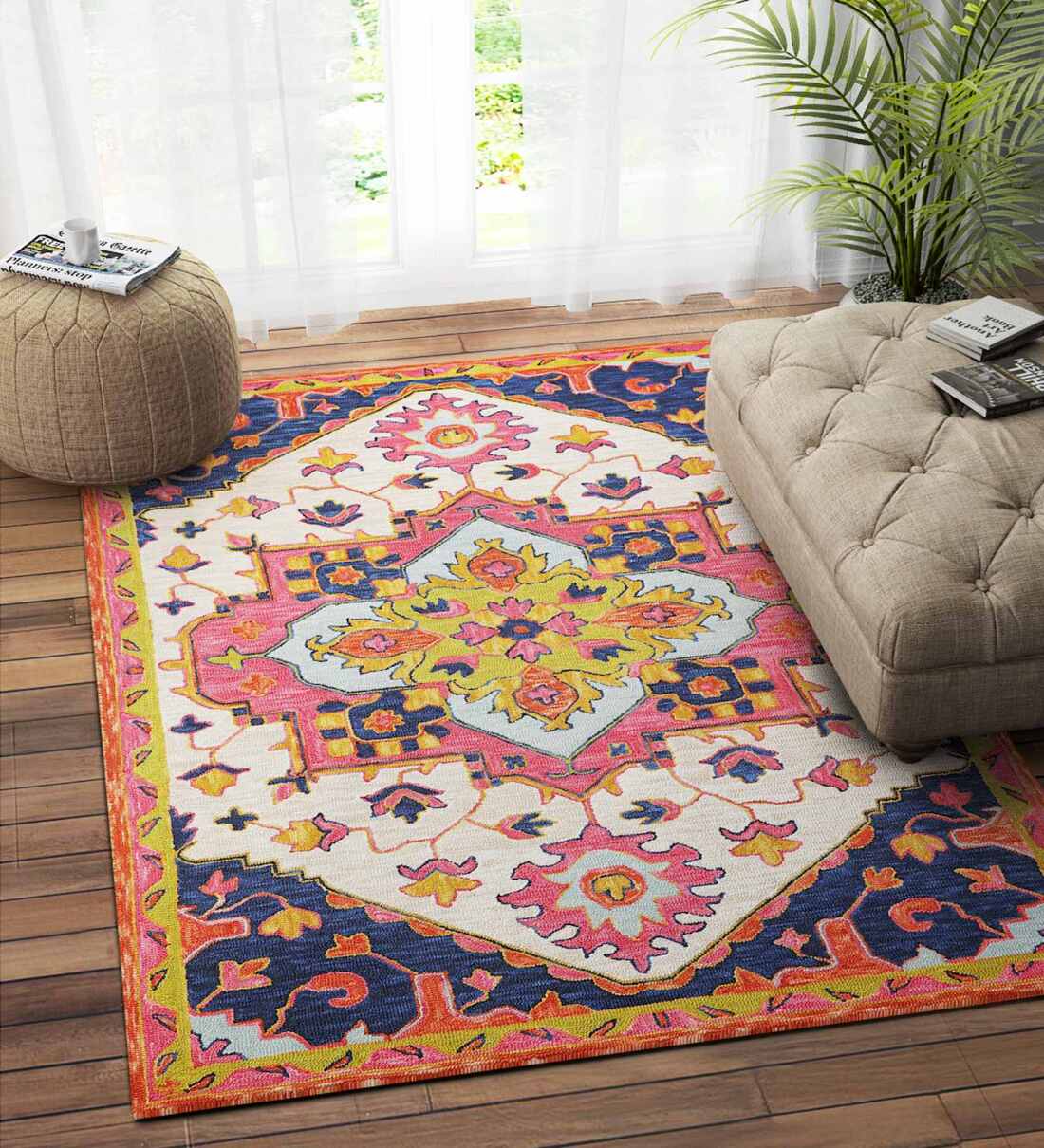 Buy Multicolor Traditional Wool 5ft x 8 ft Hand Tufted Carpet at 22% ...