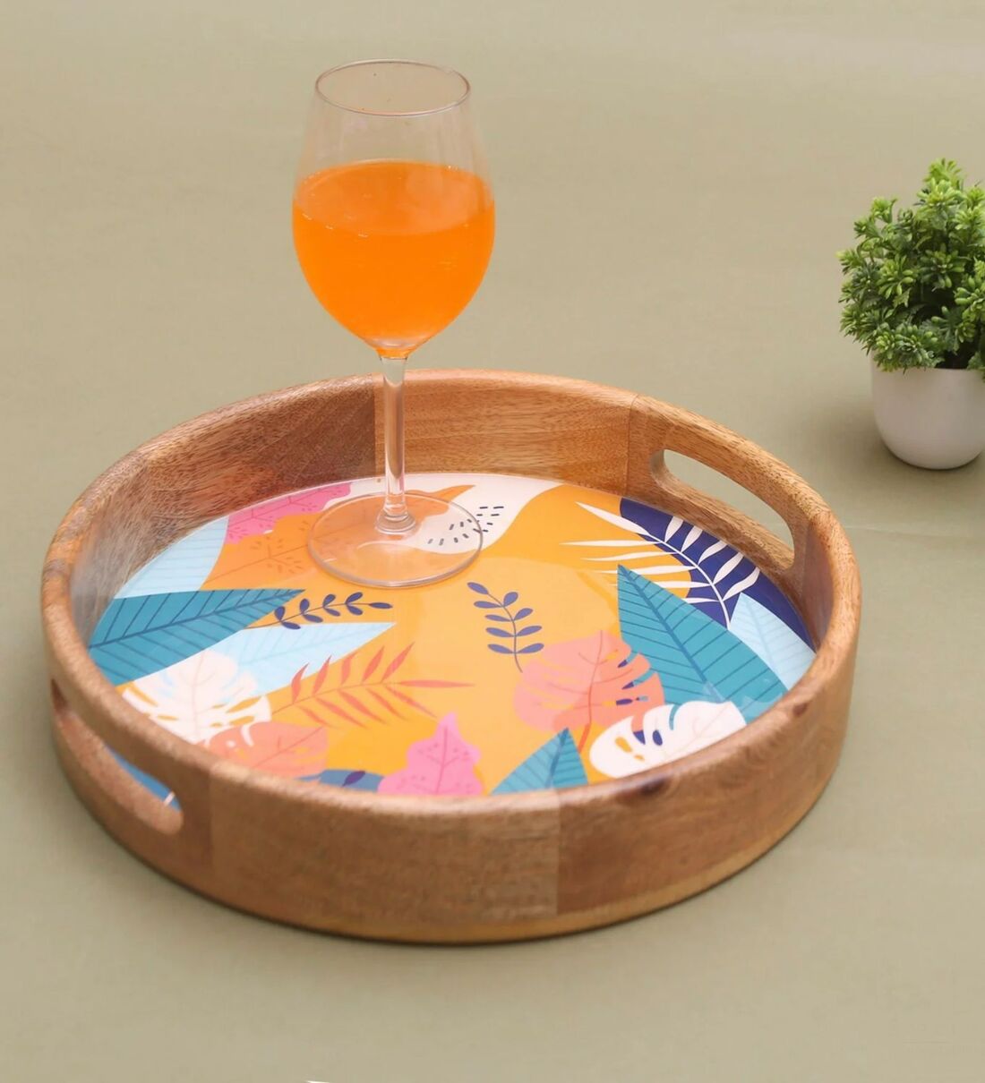 Buy Multicolor Tropcial Wood Serving Tray at 30% OFF by Brick Brown ...