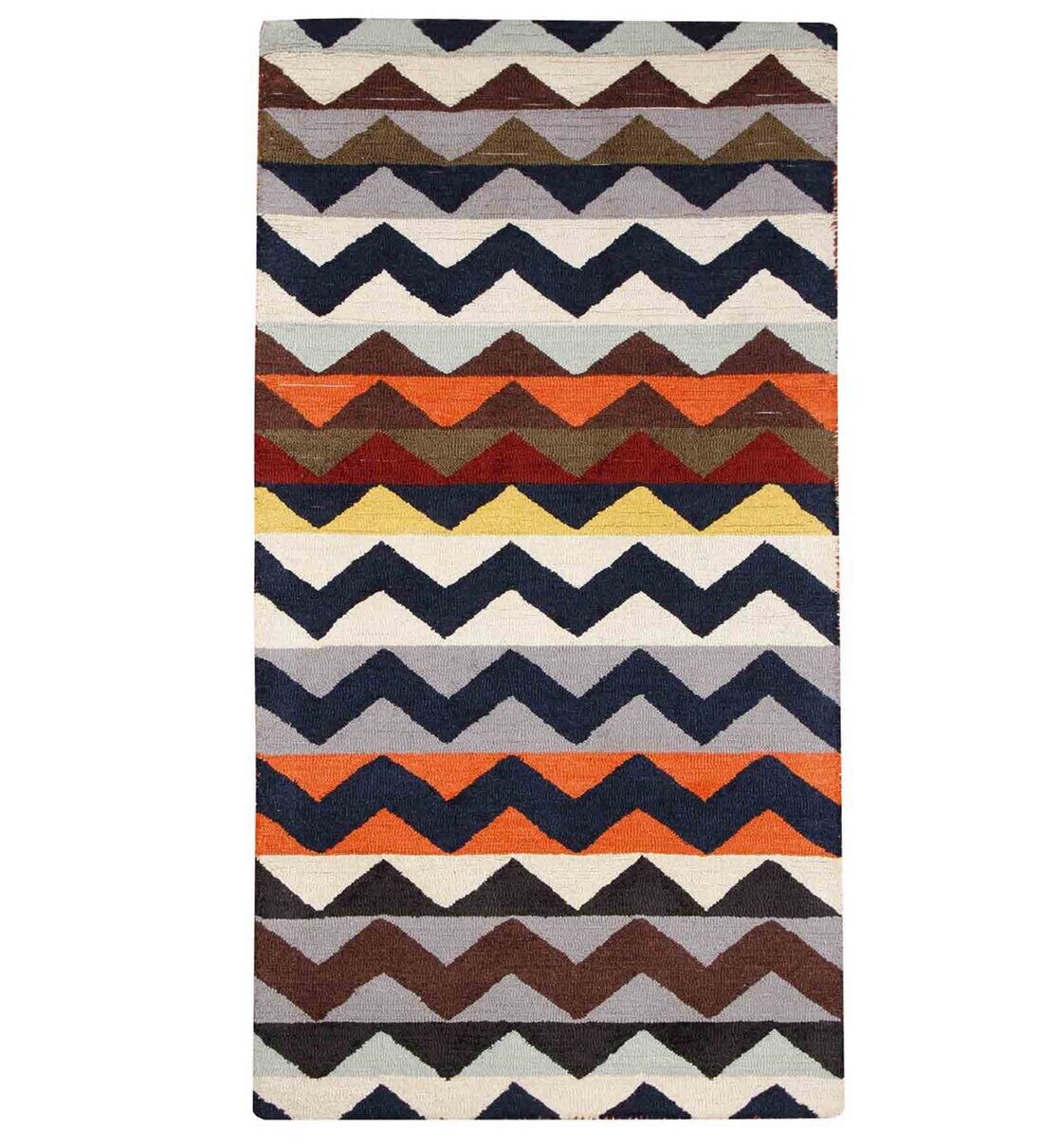 Buy Multicolor Wool Abstract 3 x 6 Feet Floor Runner by Imperial Knots ...