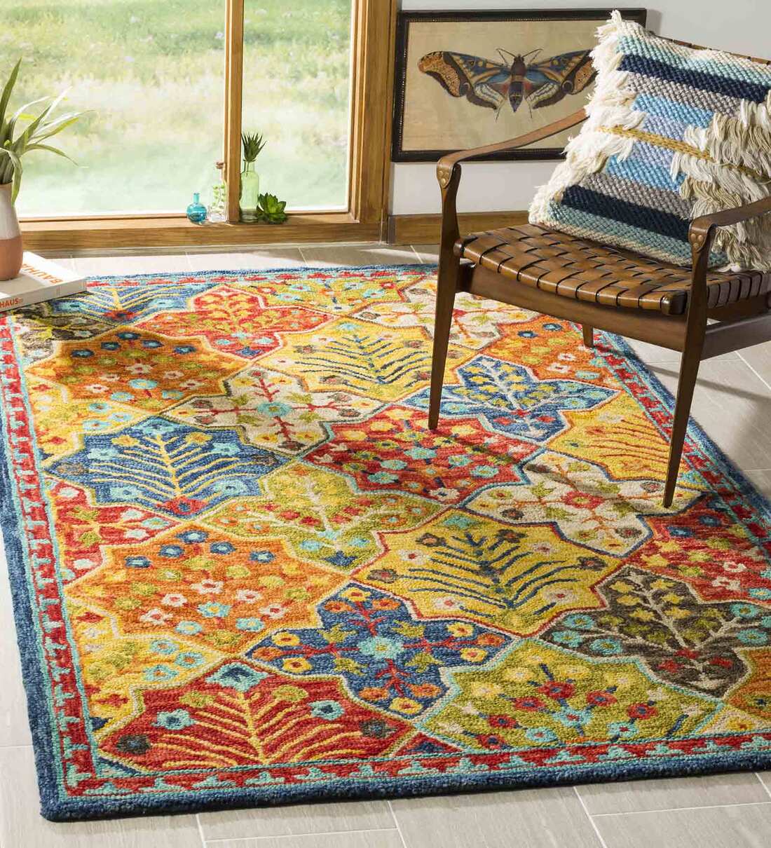 Buy Multicolor Wool Floral 4 x 6 Feet Hand Tufted Carpet by Imperial ...