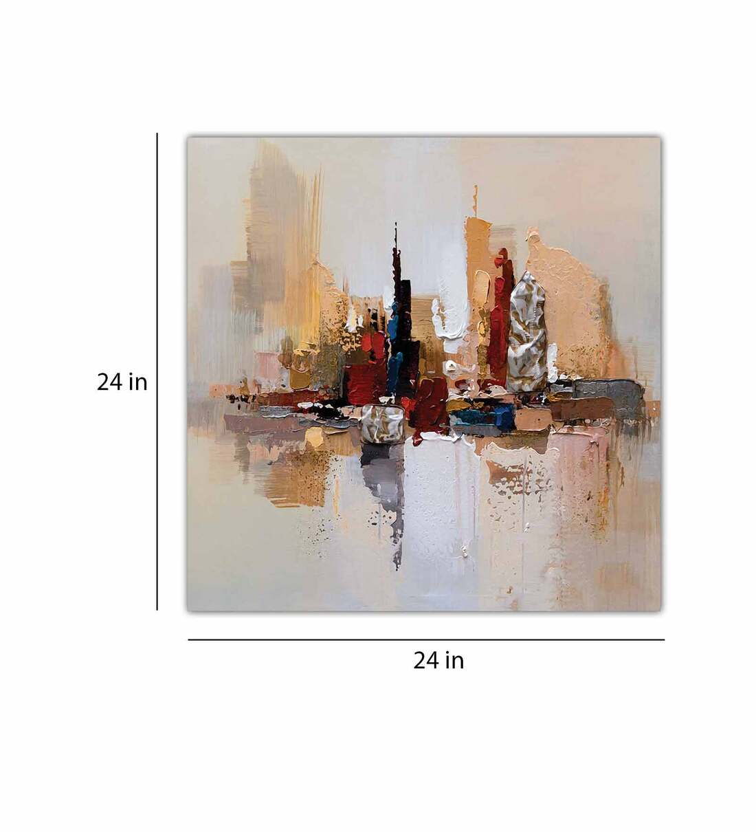 Buy Abstract Skyscraper Multicolour Canvas Framed Abstract Art Print ...