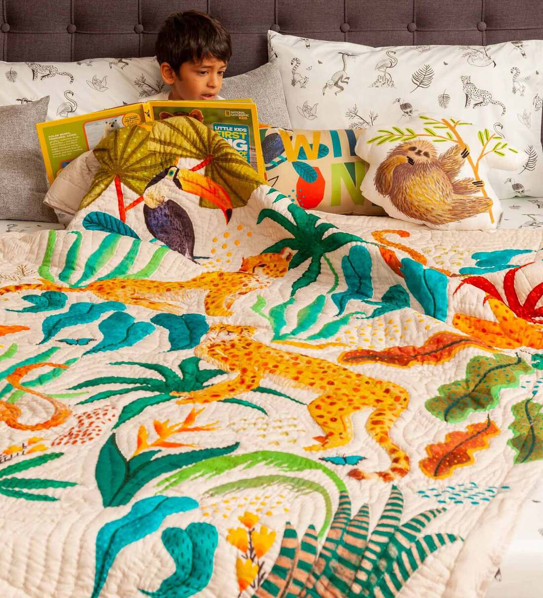 Buy Multicolour Forest Is My Plaground Cotton Quilt by Zookeeper Online ...