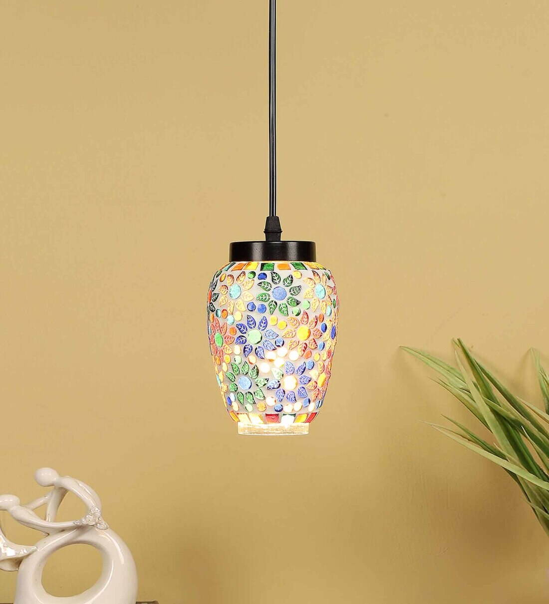 Buy Acley Multicolour Glass Hanging Light at 44% OFF by New Era | Pepperfry