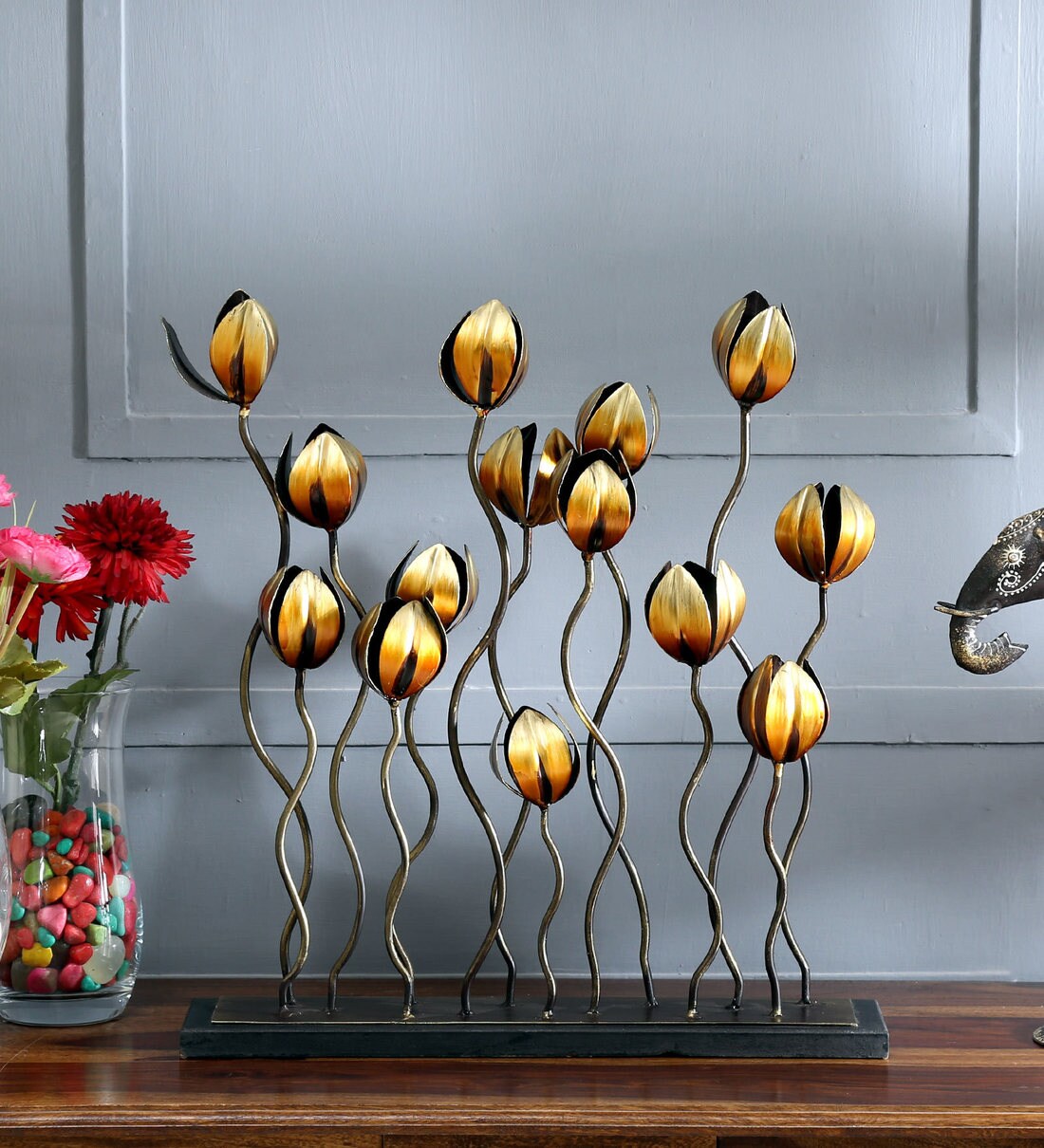 Buy Multicolour Abstract Flowers Iron Curio at 24% OFF by Vedas | Pepperfry