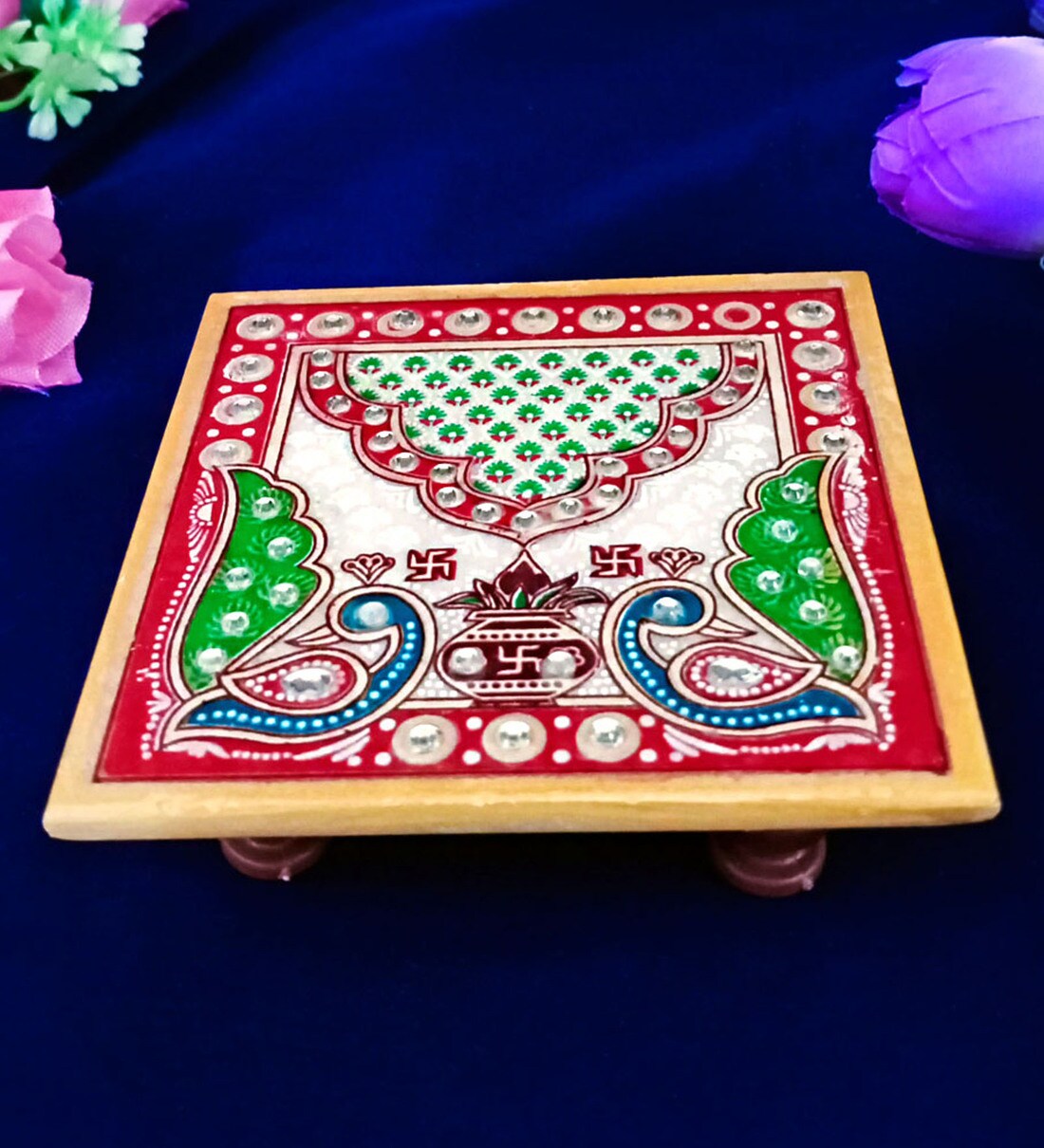 Buy Marble Multicolour Chowkies at 50% OFF by Handicraft Kingdom ...