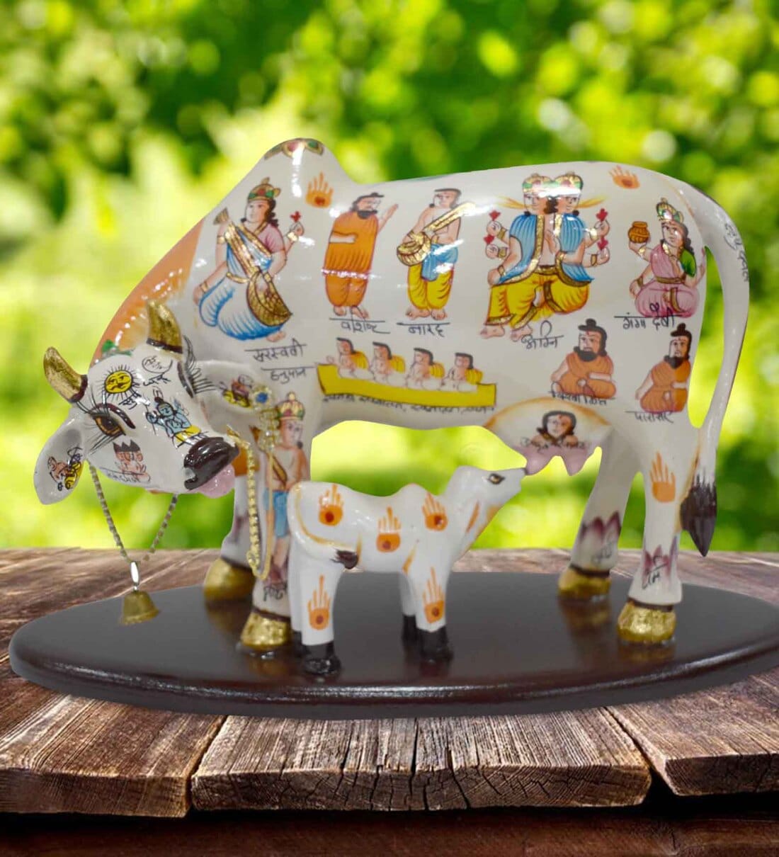 Buy Multicolour Marble Handpainted Nandi Idol by Gallery99 Online ...