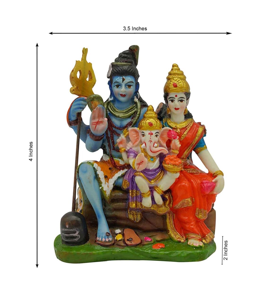 Buy Multicolour Marble Handpainted Shiva Family Idol by Gallery99 ...
