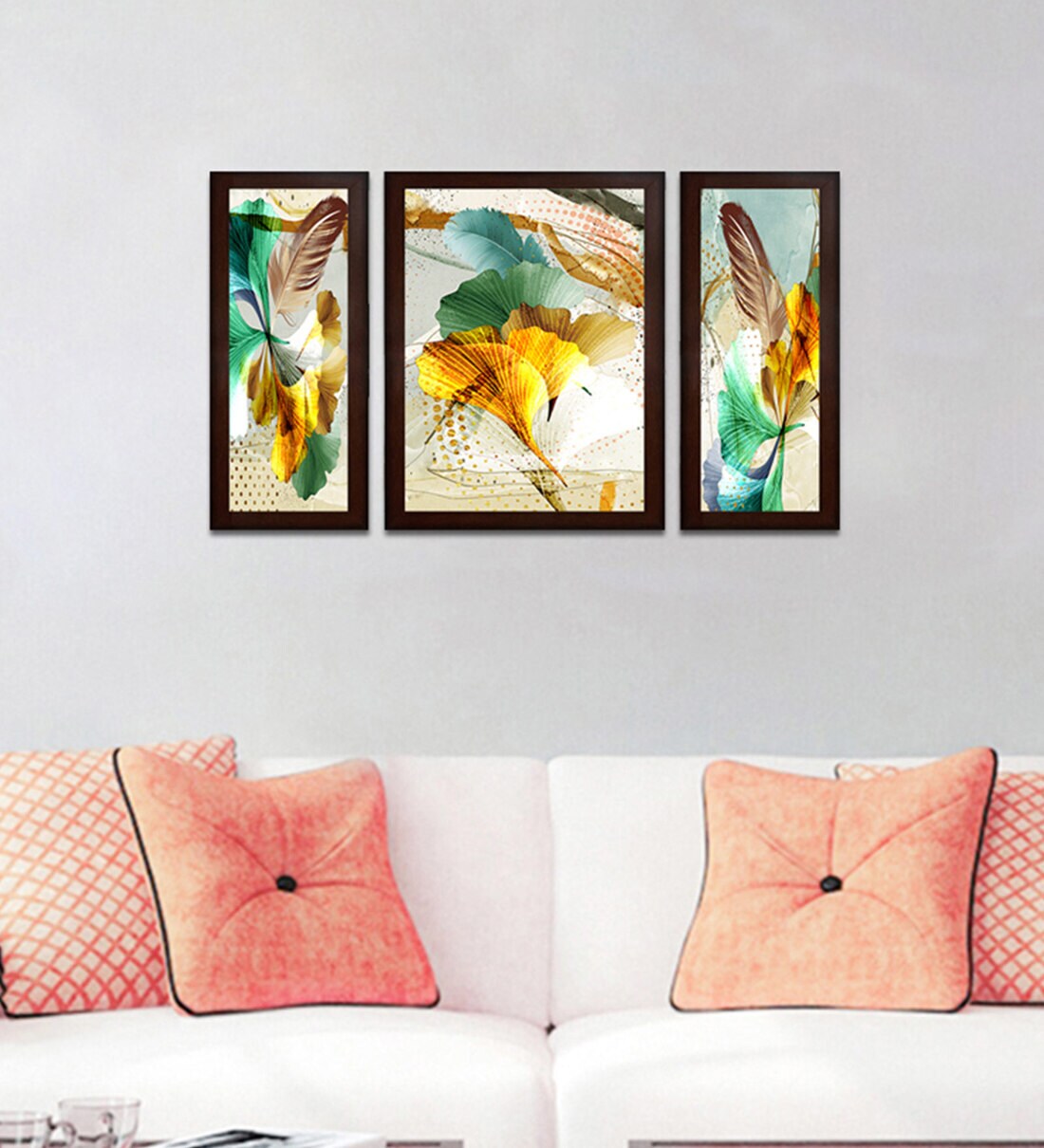 Buy Beautiful Tar Multicolour MDF Framed Floral Art Print Set of 3 at ...