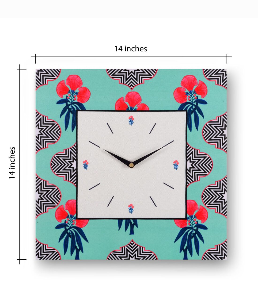 Buy Multicolour MDF Framed Analog Wall Clock with 2 Wooden Panel by SEJ ...