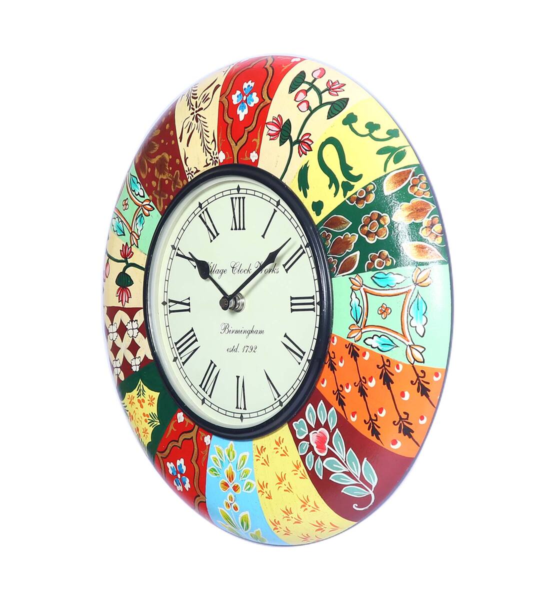 Buy Multicolour MDF Wall Clock by Aapno Rajasthan Online - Traditional ...