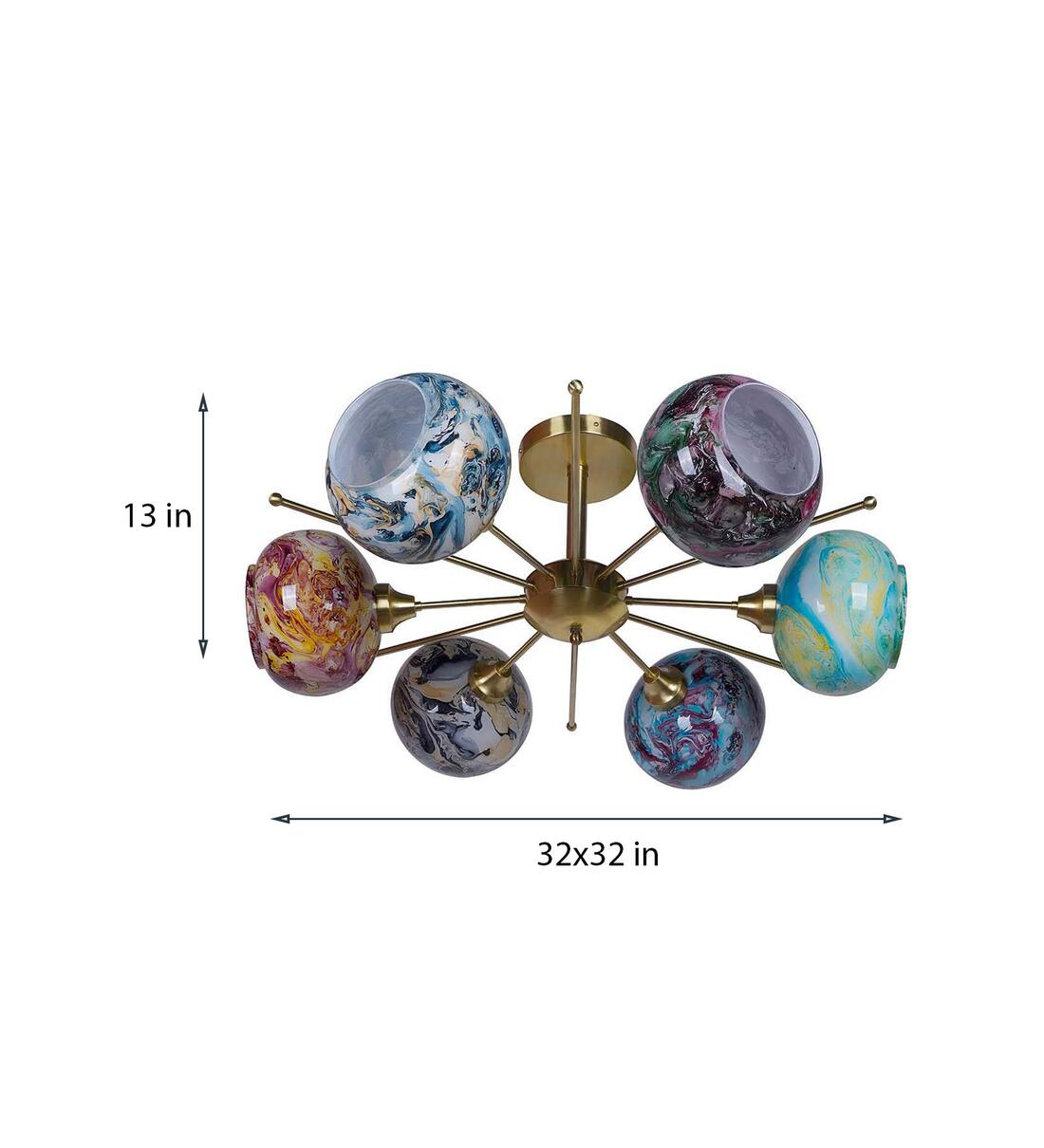 Buy Multicolour Metal Globe Chandelier by Fos Lighting Online - Globe ...