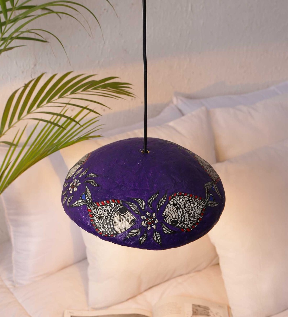 Buy Multicolour Paper Mache Machar Jhol Hanging Light by Urban Pattang ...