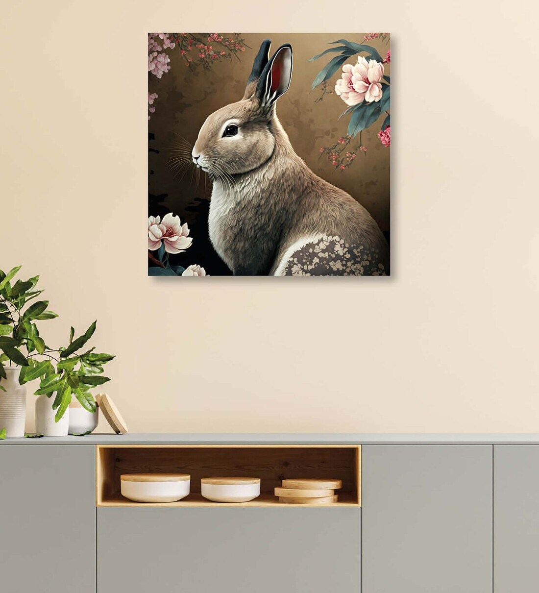 Buy Rabbit Canvas Pine Wood 24x24 Art Print at 30% OFF by Olive Tree ...