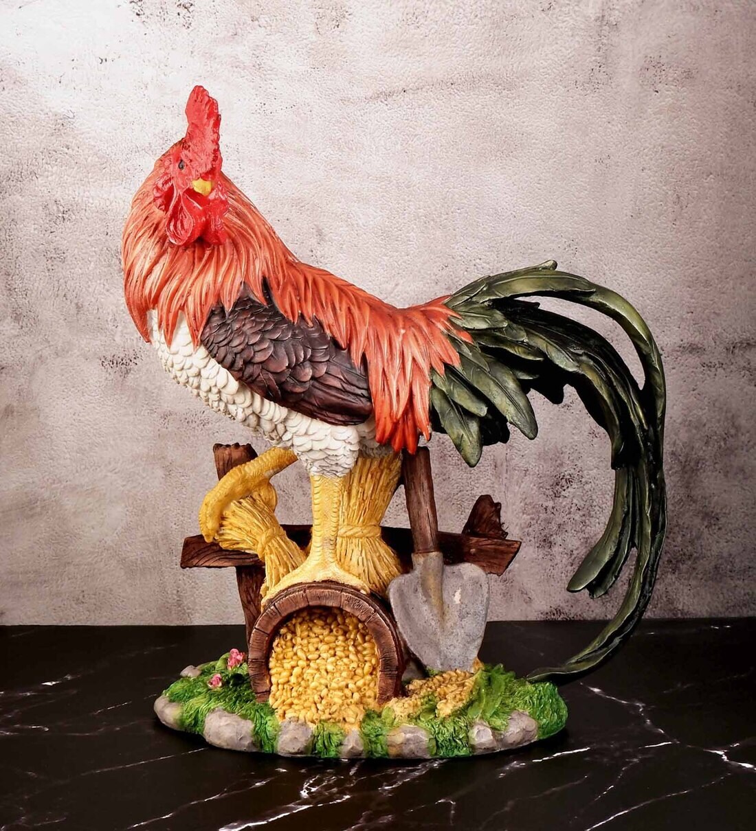 Buy Multicolour Resin 14 Inch Rooster Figurine at 54% OFF by The White ...