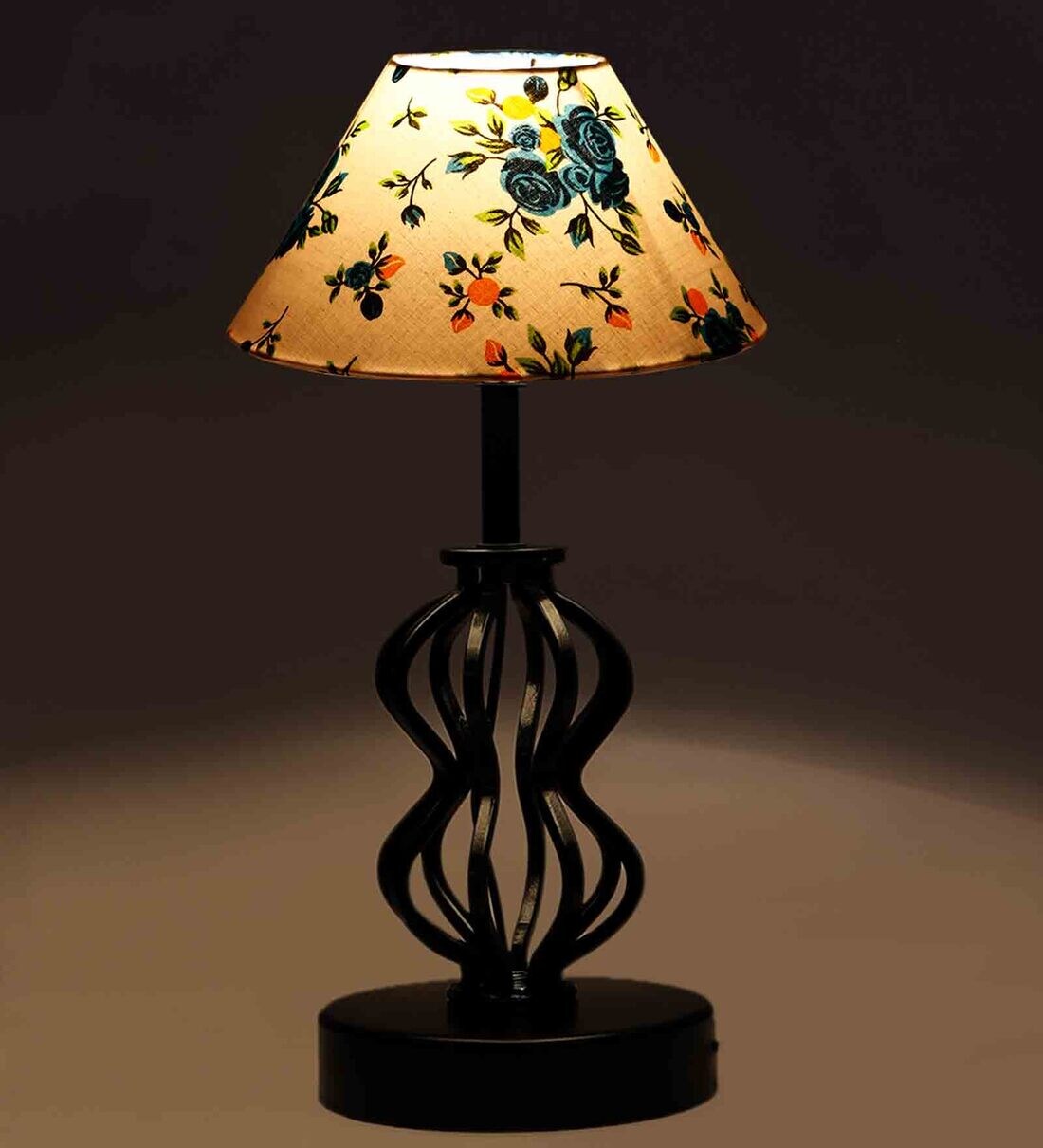 Buy Multicolour Shade Table Lamp With Shade Table Lamp With Iron Base ...