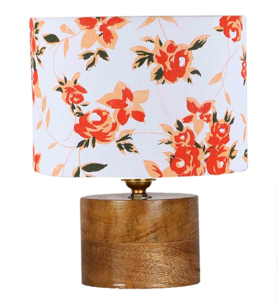 Buy Multicolour Shade Table Lamp With Wood Base By New Era Online ...