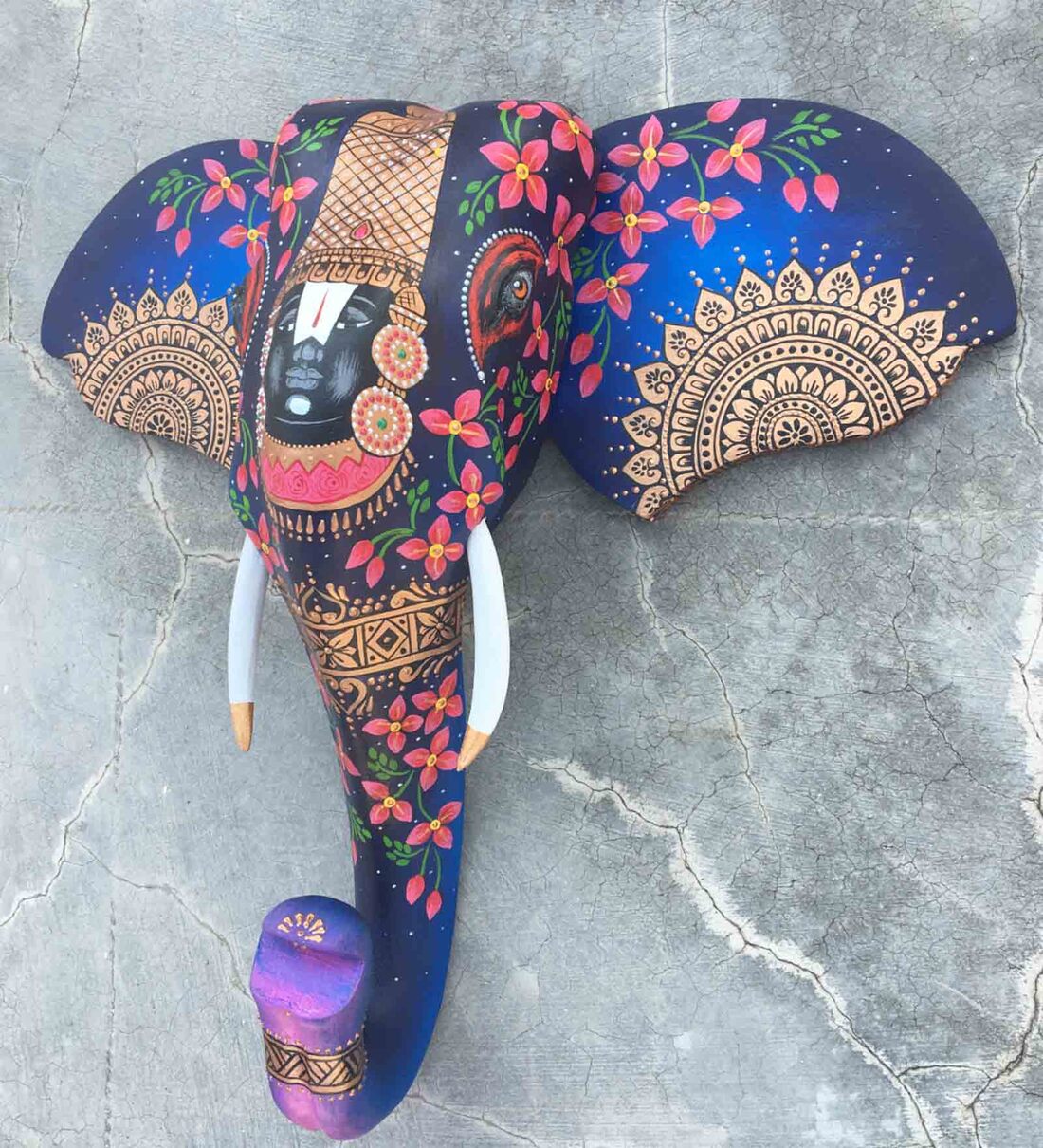 Buy Multicolour Handmade & Handpainted Wooden Blue Balaji Wooden ...