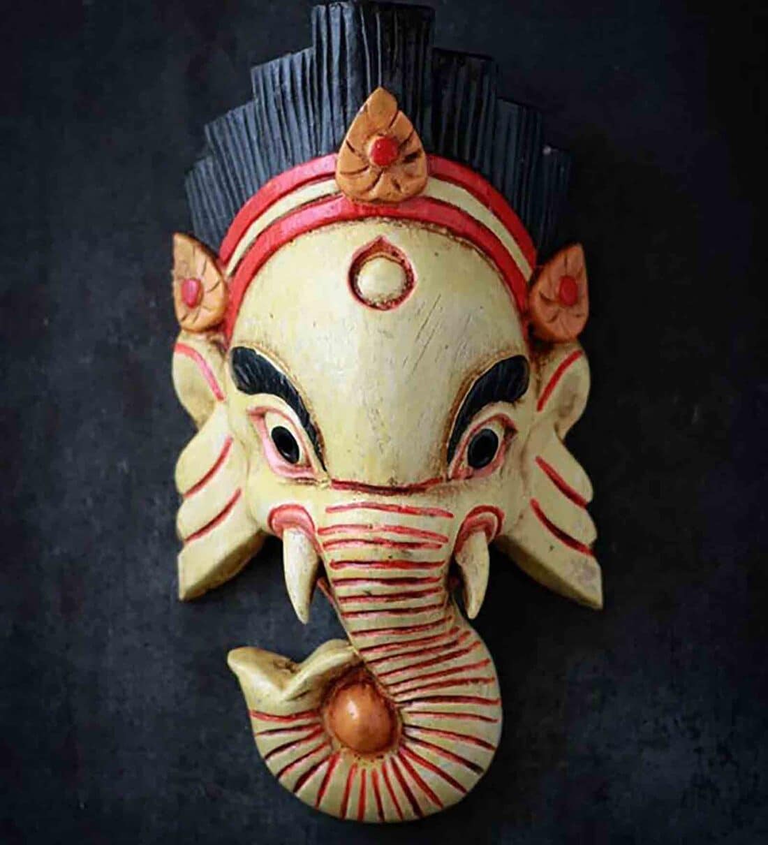 Buy Multicoloured Wooden Hydra Himalayan Ganesha Mask at 32% OFF by ...