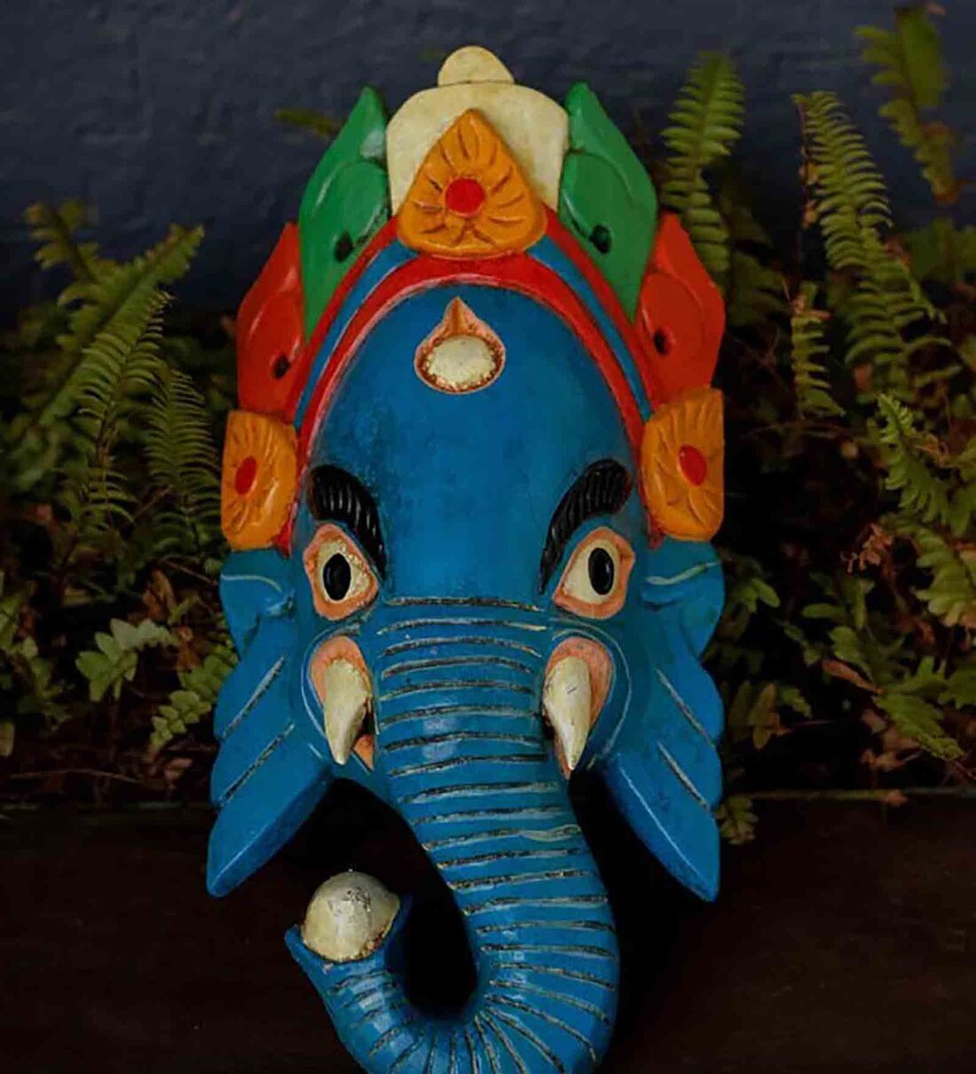 Buy Multicoloured Wooden Himalayan Ganesha Mask By Yellow Verandah at ...