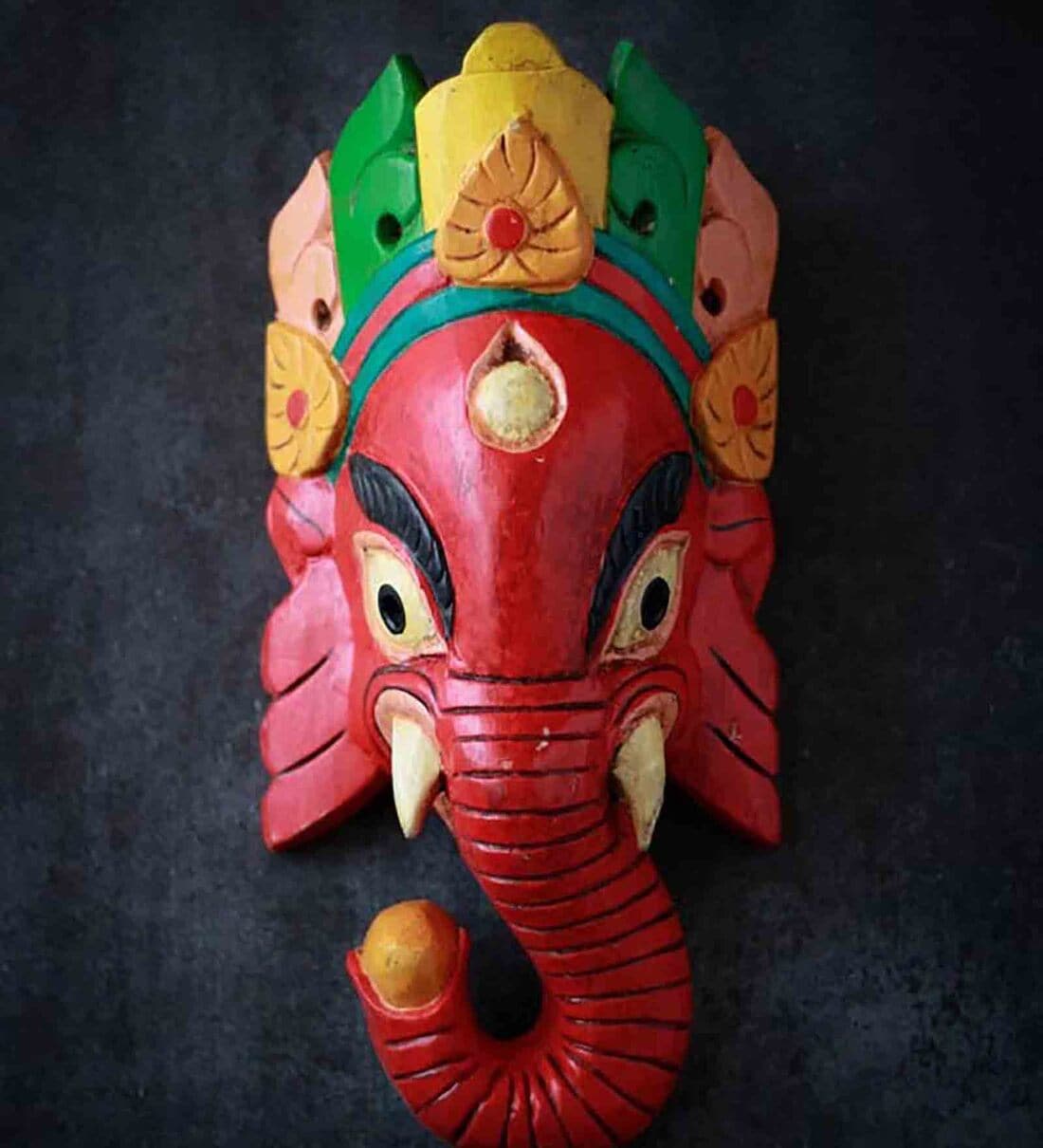 Buy Multicoloured Wooden Meyer Himalayan Ganesha Mask at 100% OFF by ...