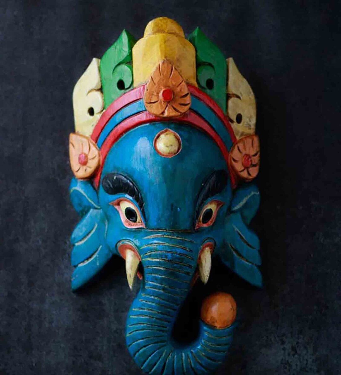 Buy Multicoloured Wooden Wilson Himalayan Ganesha Mask at 100% OFF by ...