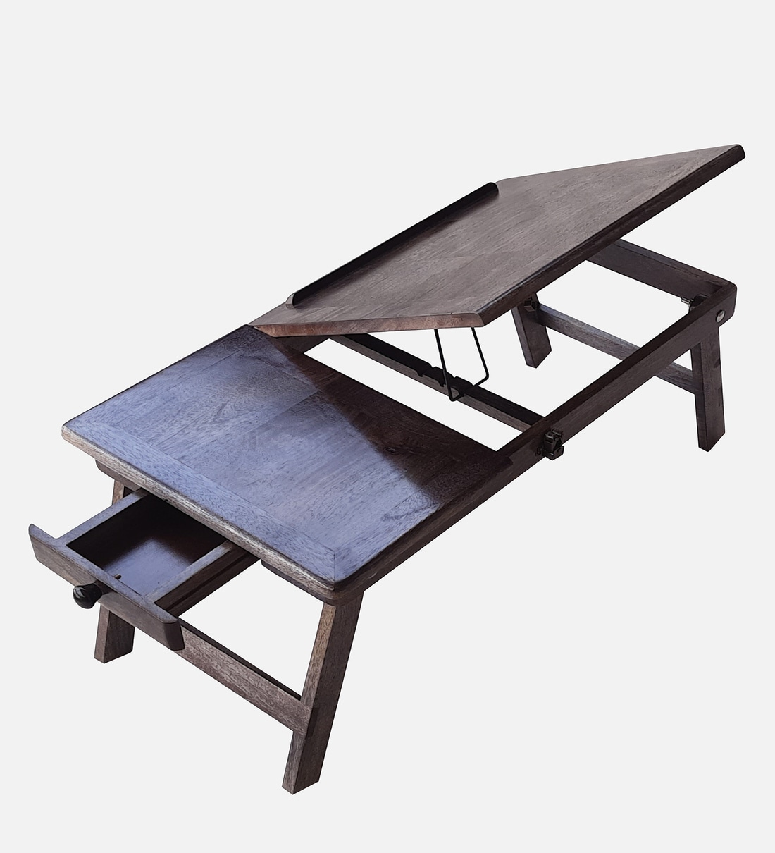 Buy Solid Wood Portable Table in Black Wood Finish by Badiwal Interio ...