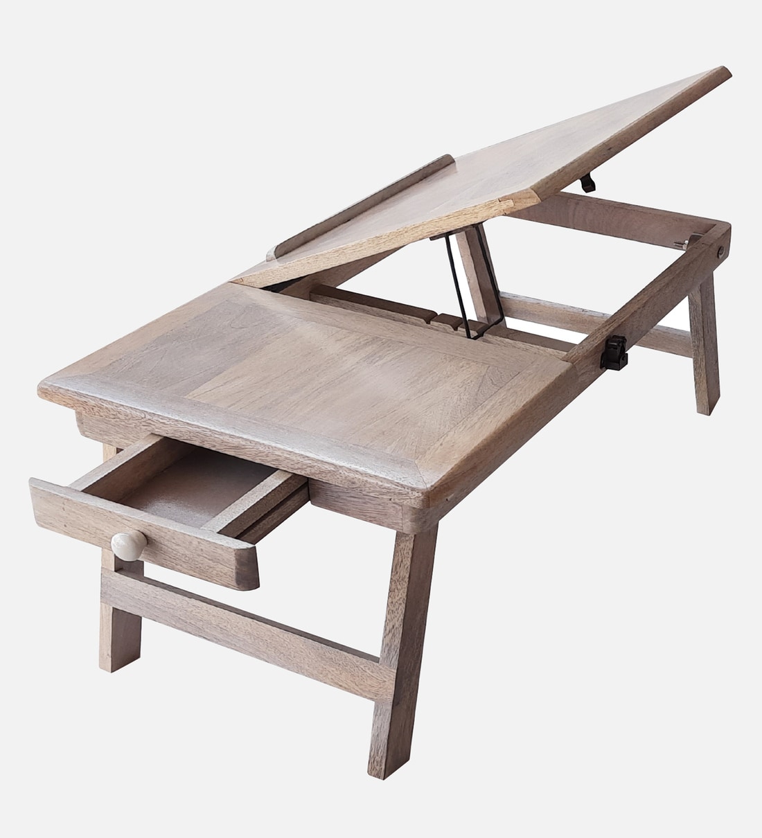 Buy Solid Wood Portable Table in White Finish by Badiwal Interio Online ...