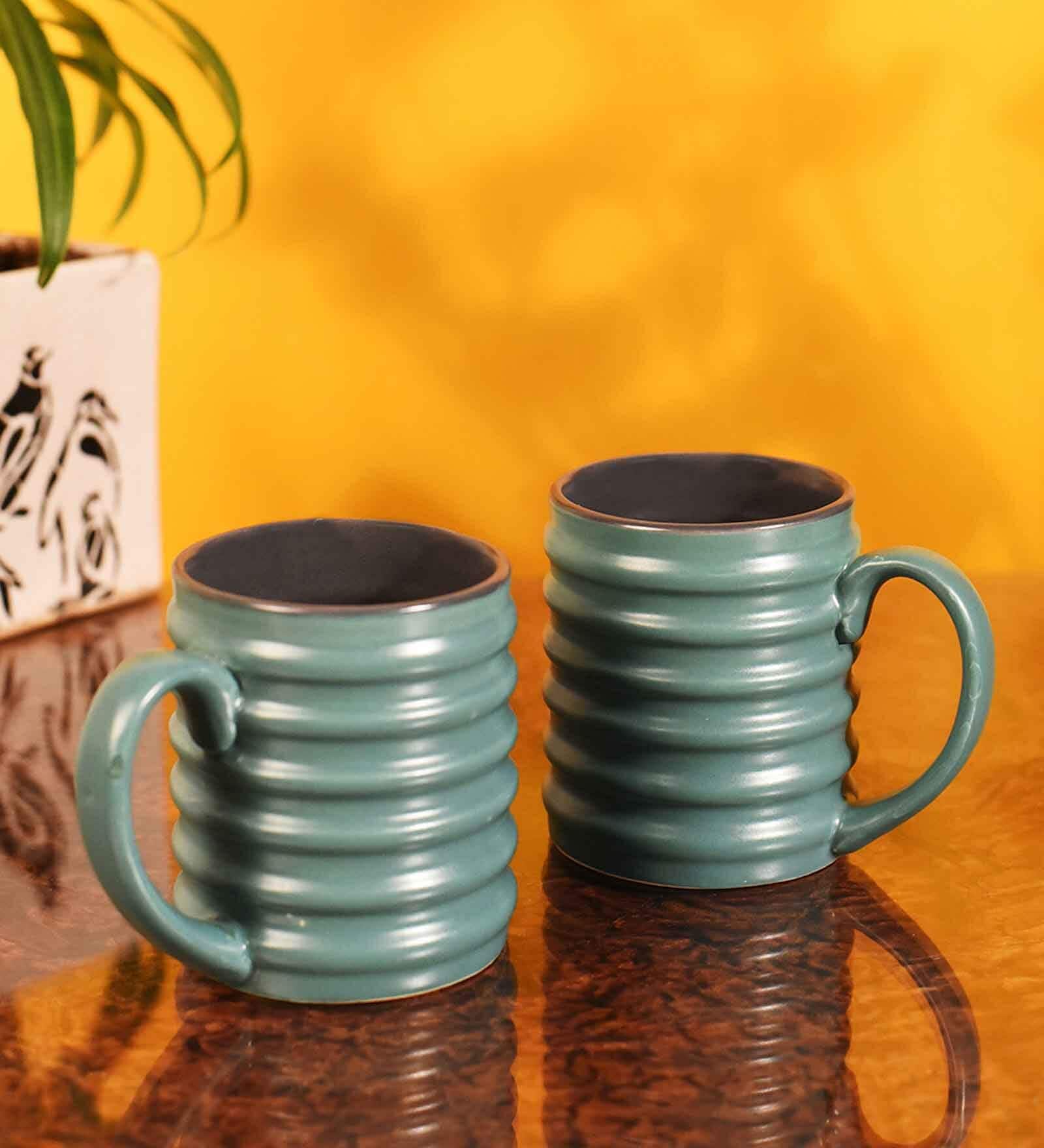 Buy Turquoise Green Ceramic (Set of 2) Tea Cups at 52% OFF by Aakriti ...