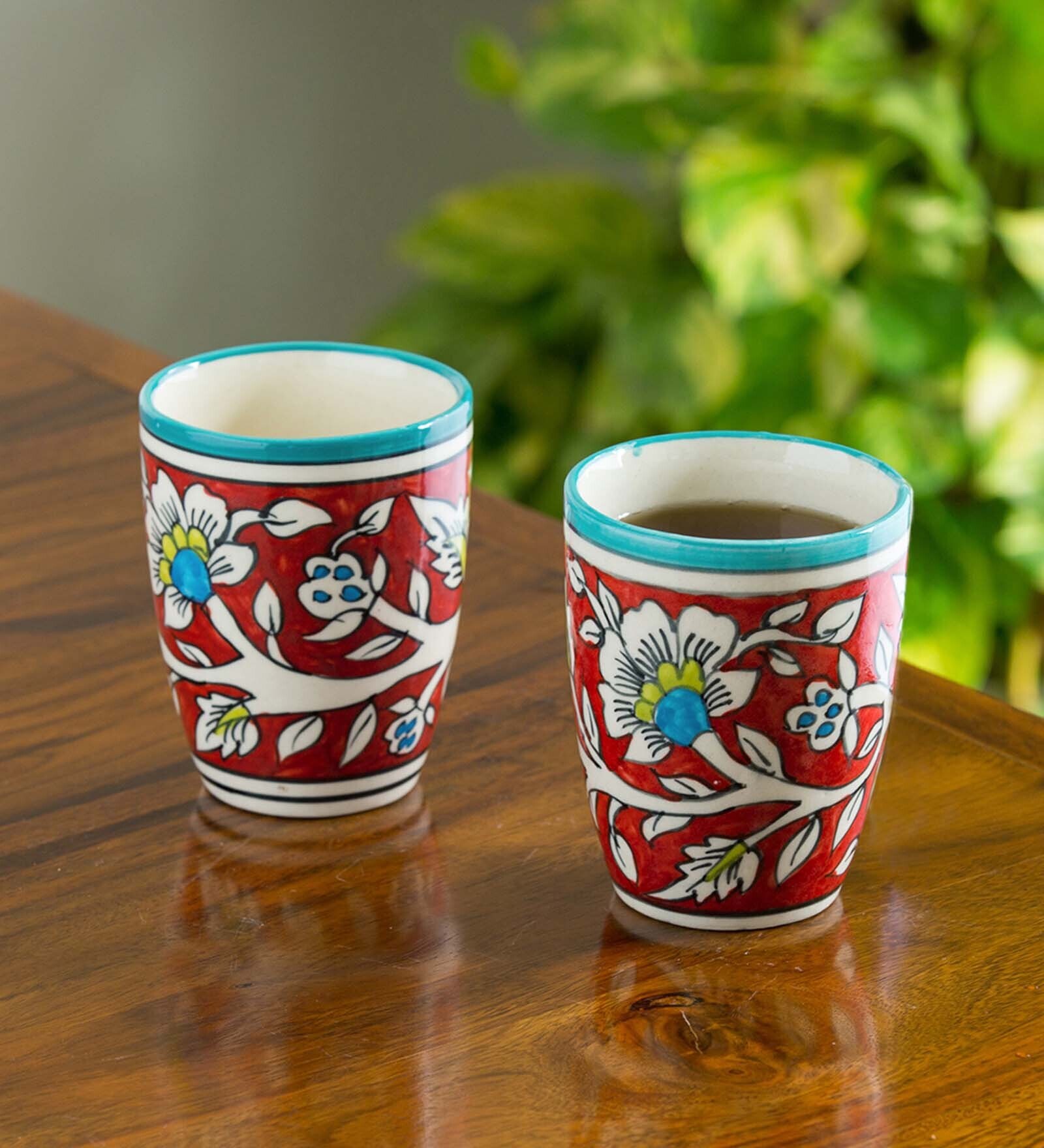 Buy Mughal Rims 280ml Multicolour Ceramic (Set of 6) Coffee Mugs at 51% OFF by ExclusiveLane ...