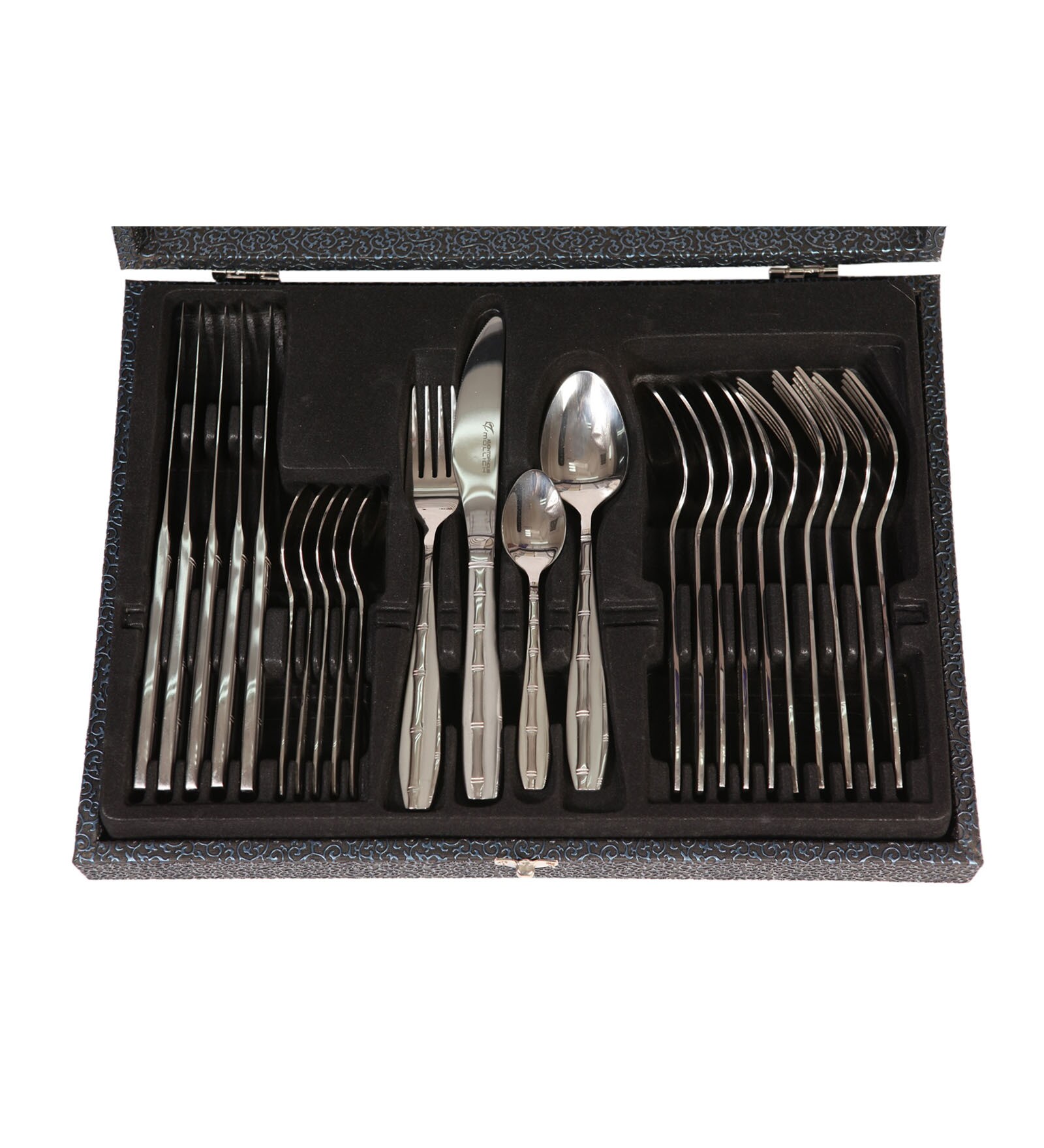 Buy Mullich Bamboo Steel Cutlery Set - Set of 24 Online - Cutlery Sets ...
