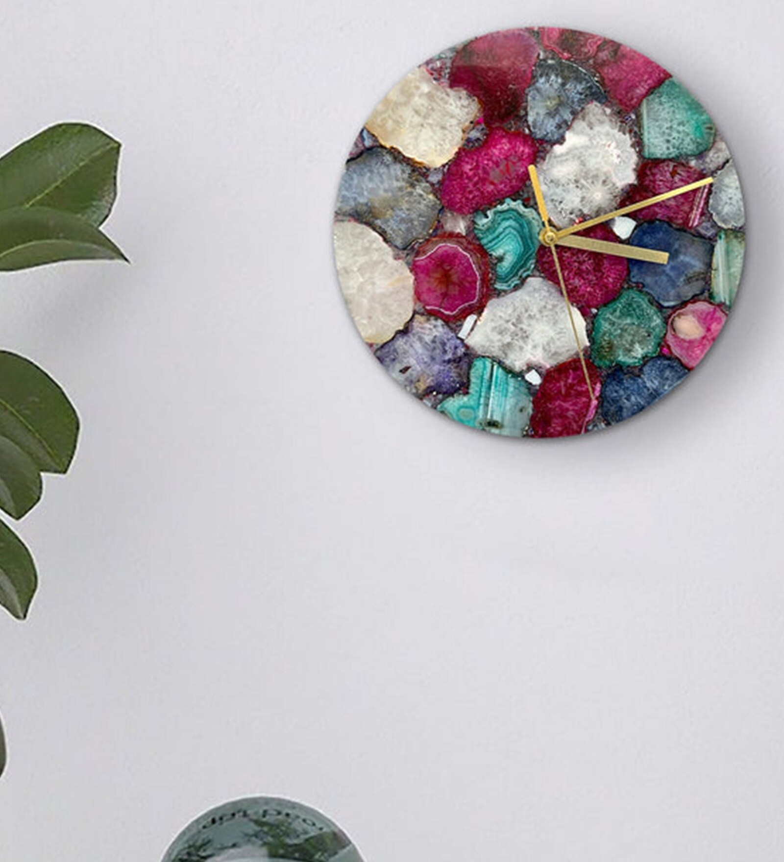 Buy Multi Agate Gemstone Round Clock - at 42% OFF by Writings On The ...