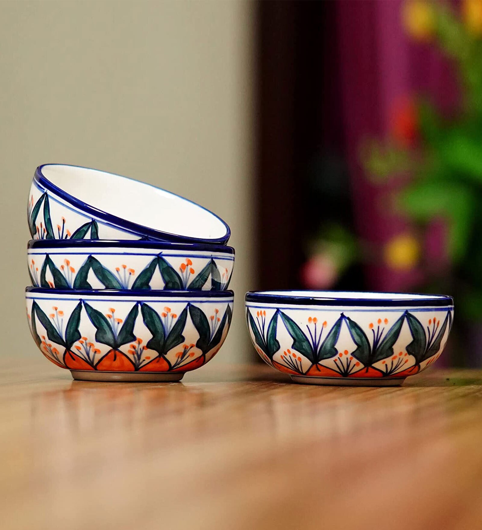 Buy Multicolor 180ml Ceramic Dining Bowl (Set of 4) By Lupaava at 68% ...