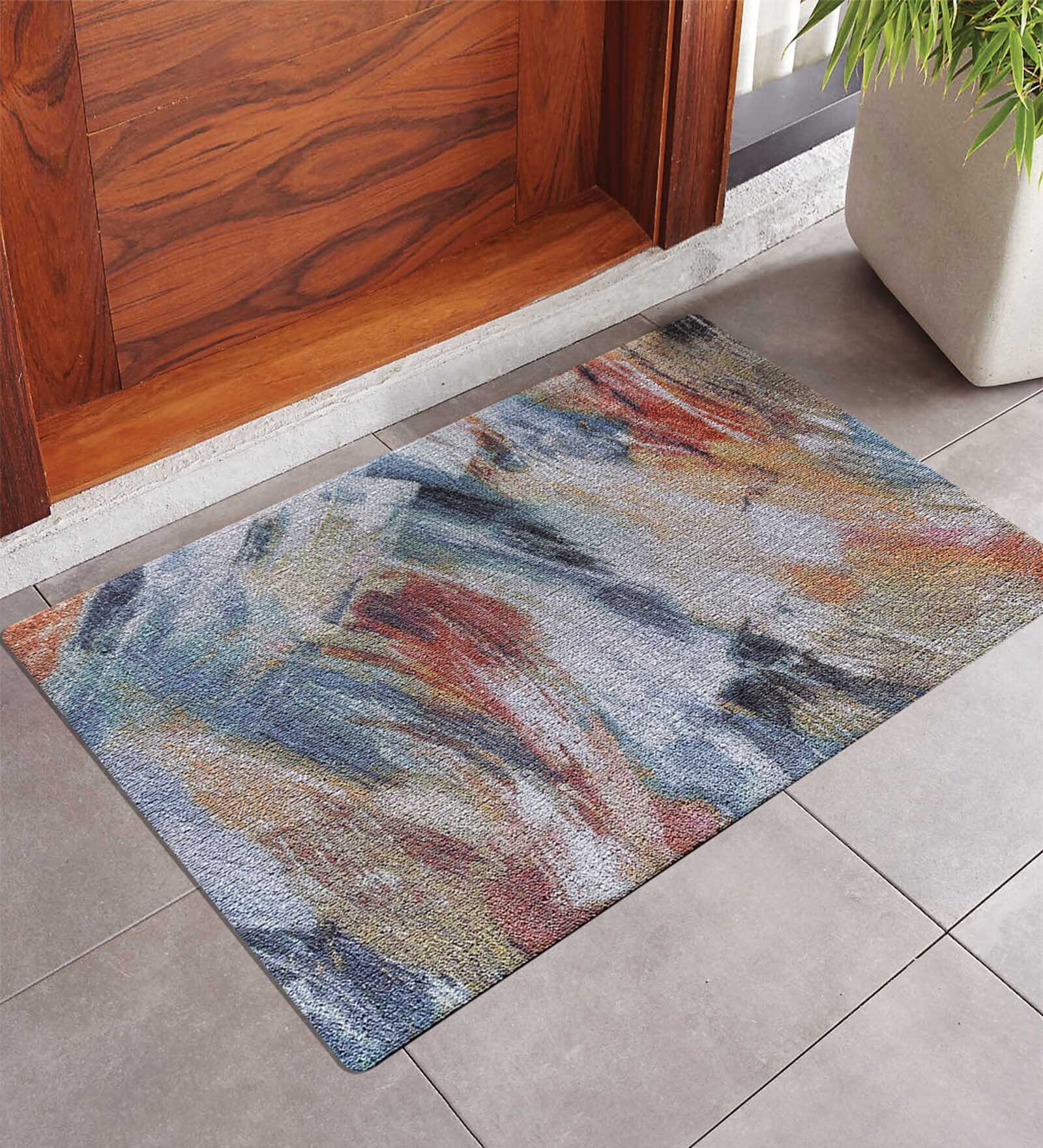 Buy Multicolor Abstract PVC 23 x 16 Inches Anti Skid Door Mat at 5% OFF ...