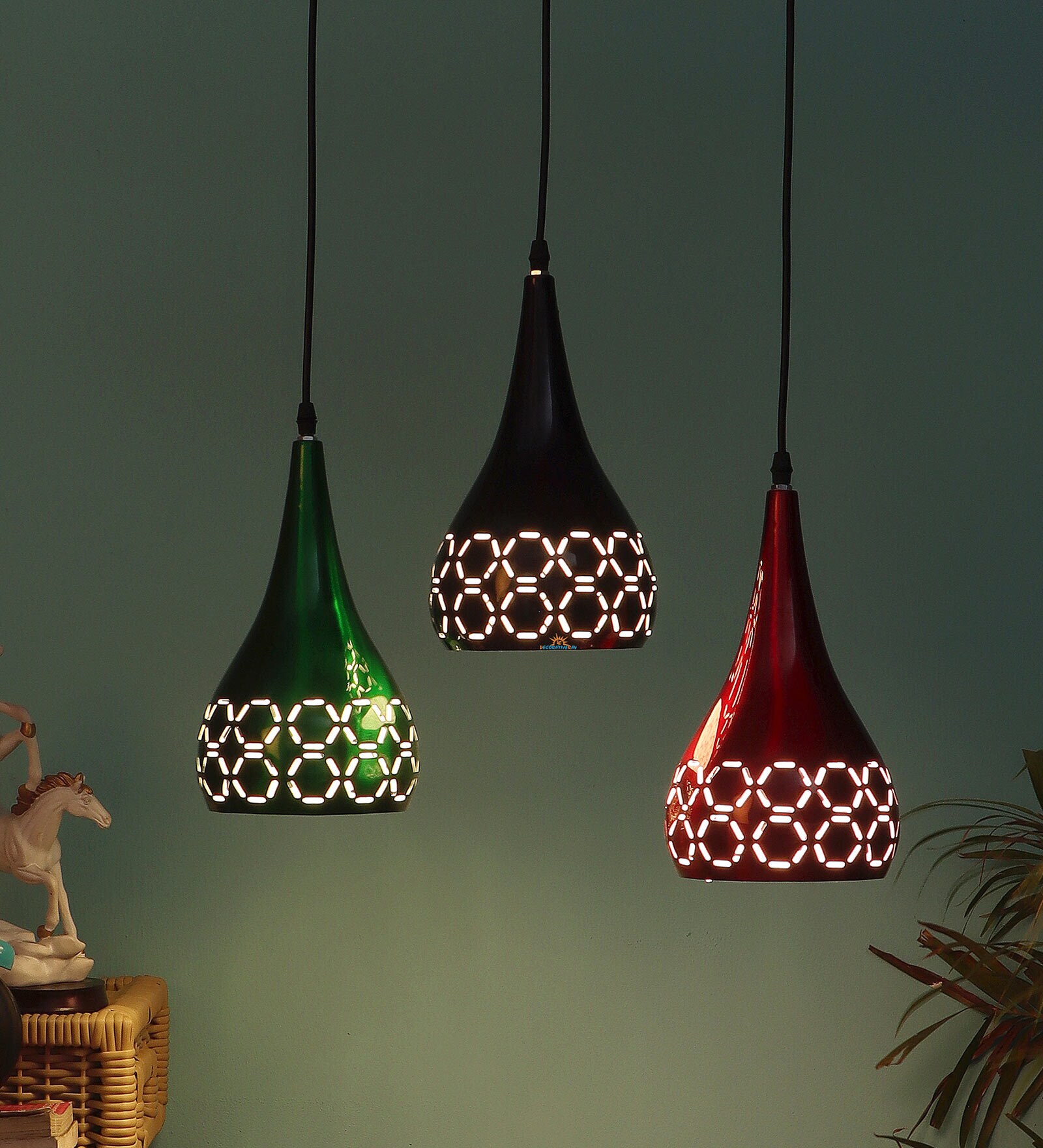 Buy Bangor Multicolour Aluminium Cluster Hanging Light at 54% OFF by ...