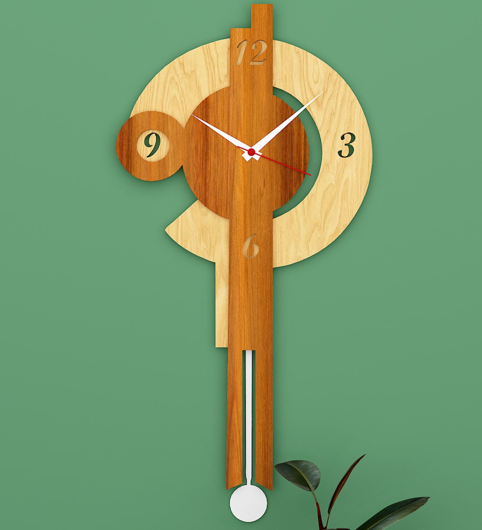 Buy Multicolor Solid Wood Pelt Pendulum Clock at 24% OFF by WallMantra ...