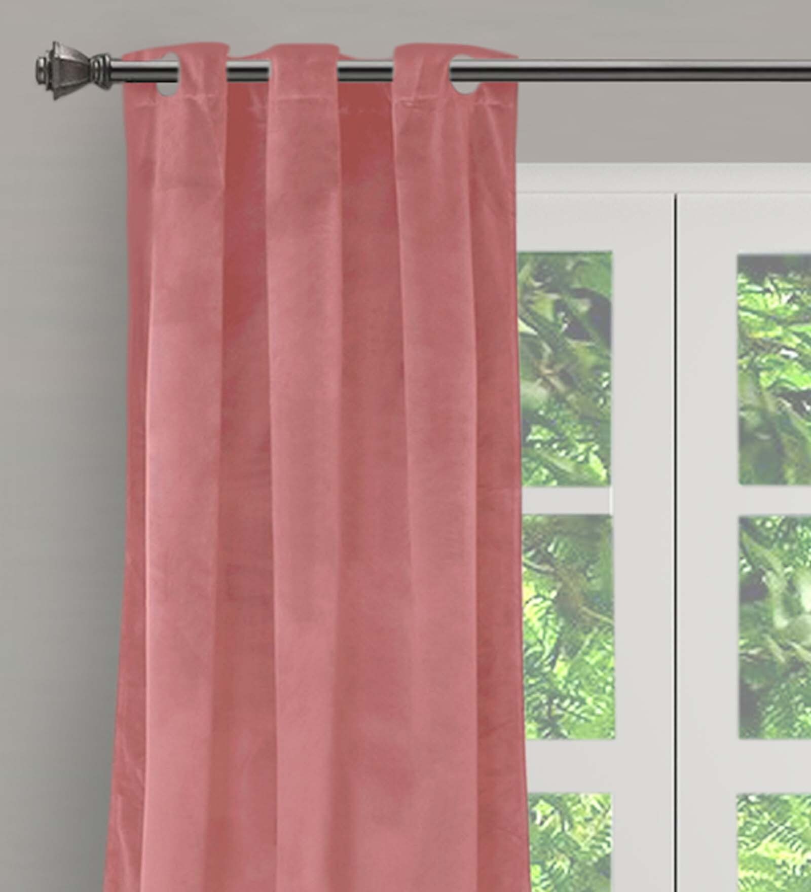 Buy Multicolor Blackout Velvet 5 Feet Window Eyelet Curtain at 64% OFF ...