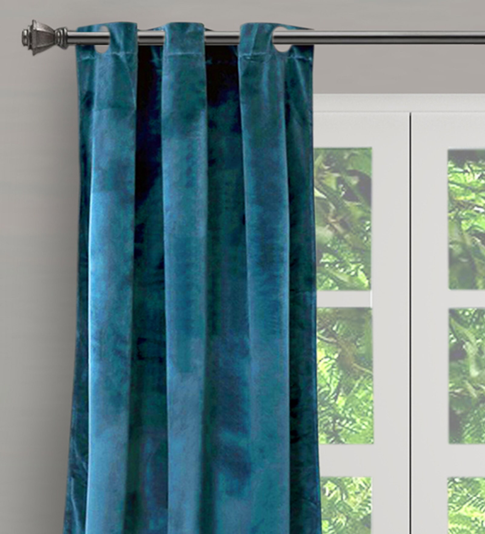 Buy Blue Velvet Blackout 5 Feet Eyelet Curtain (1 Piece) at 66% OFF by ...