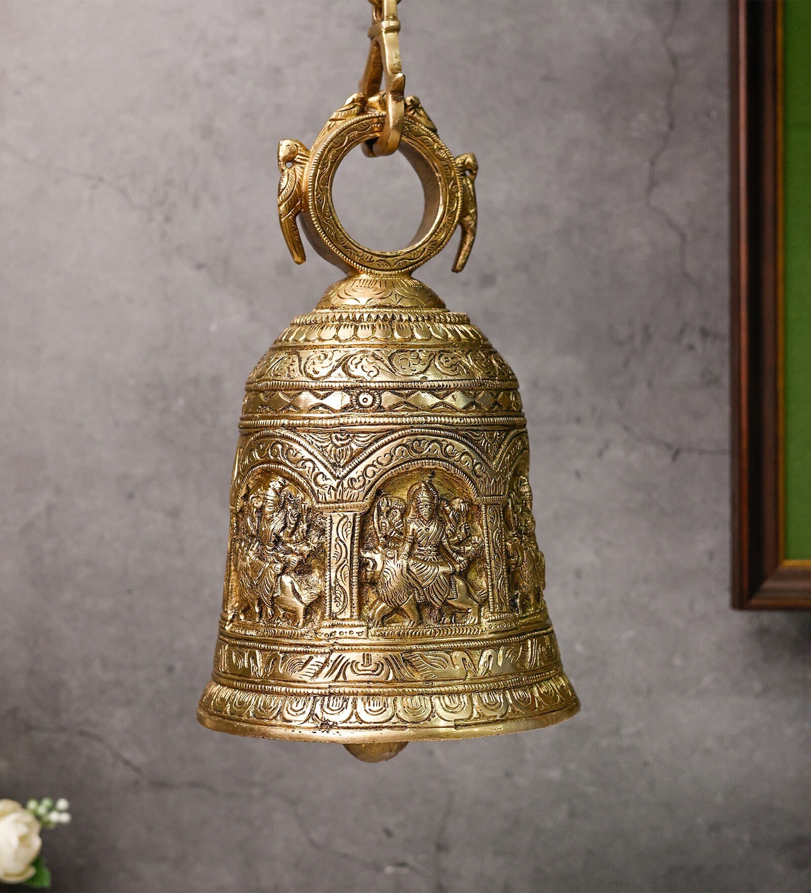 Buy Brass Durga Hanging Bell at 26% OFF by The Advitya | Pepperfry