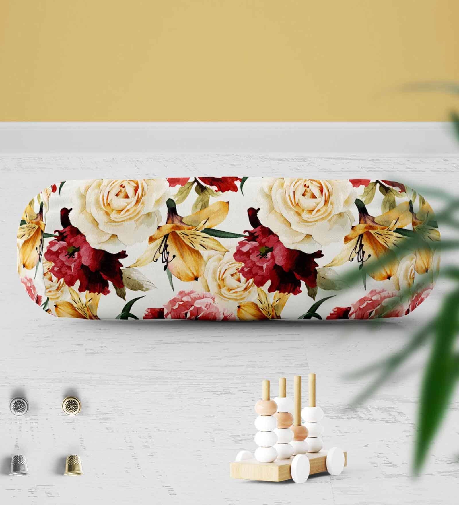 Buy Multicolor Canvas Printed 24x9 Inches Bolster Covers (Pack of 2 ...