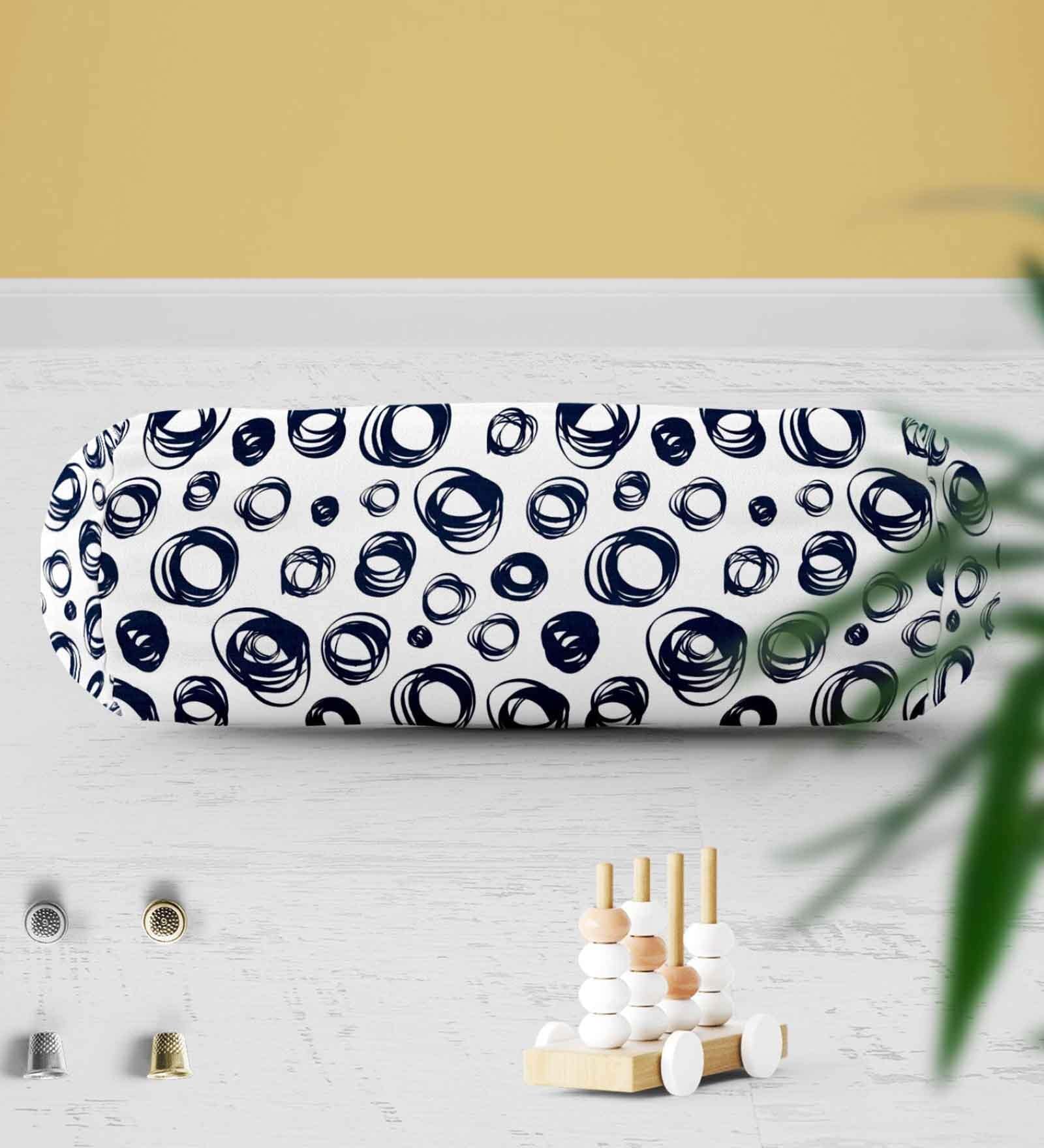 Buy White Canvas Printed 16x6 Inches Bolster Covers (Pack of 2 ...