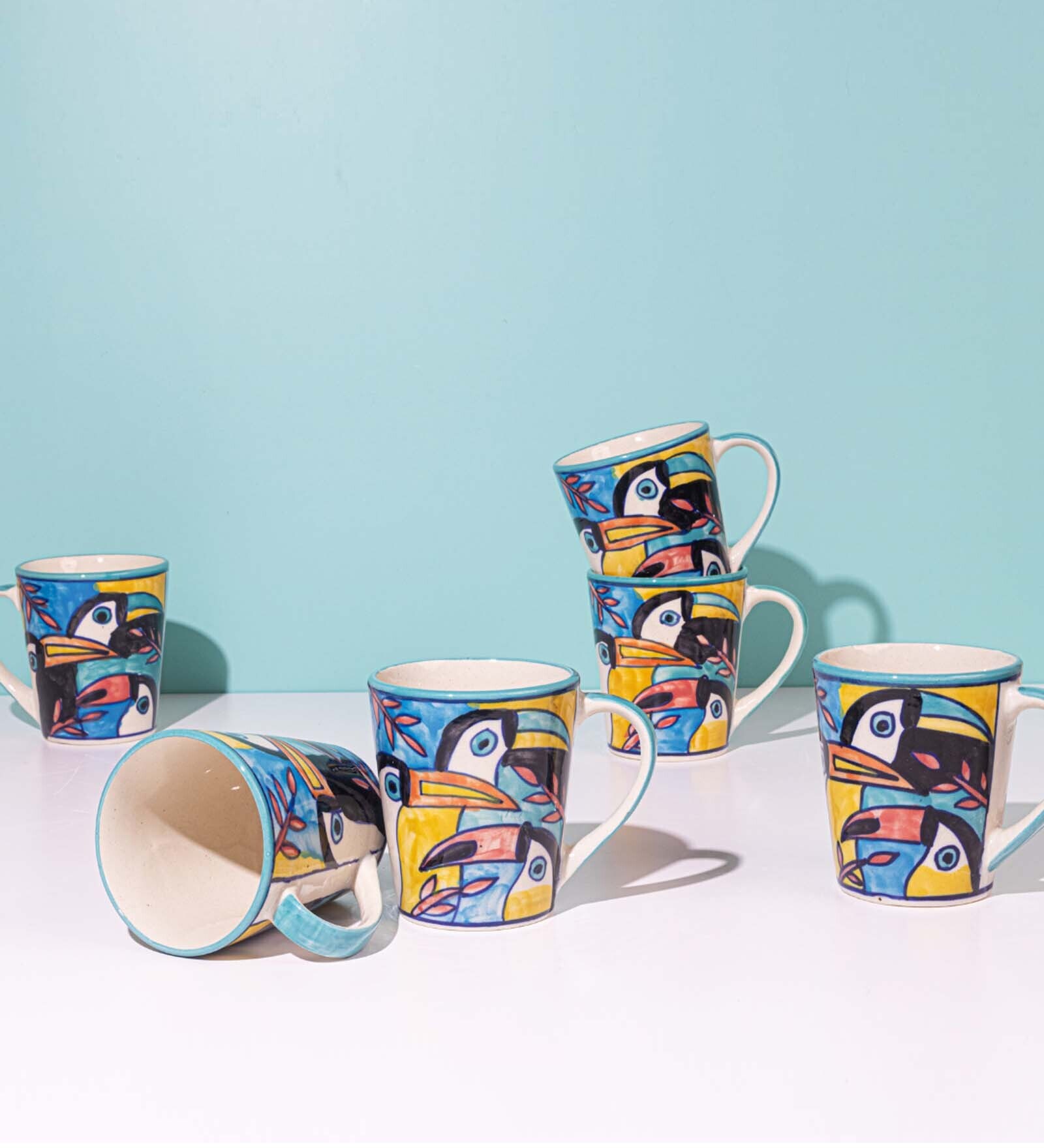 Buy Handmade Penguin Multicolor Ceramic (Set of 6) Coffee Mug at 10% ...