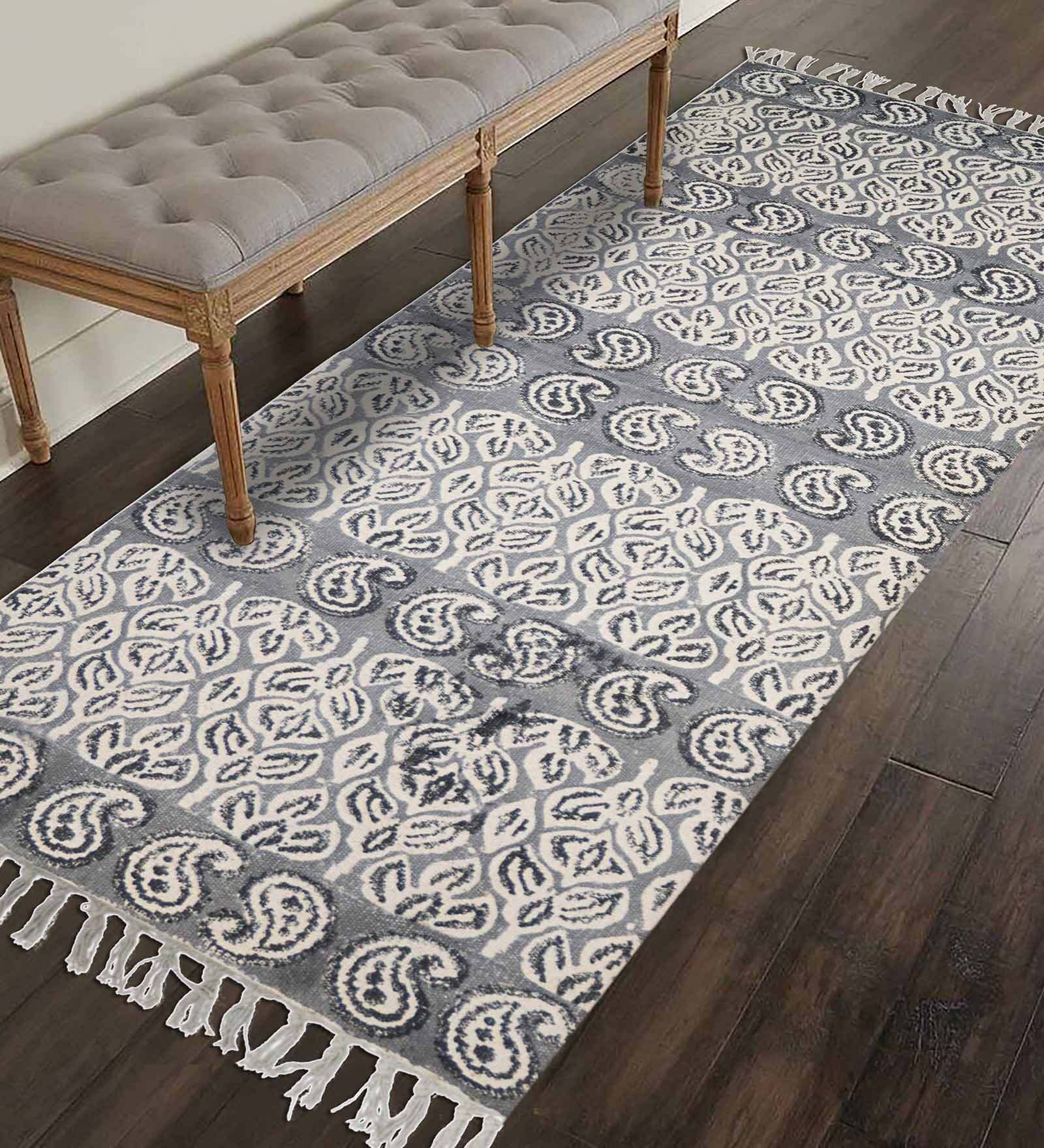 Buy Grey Cotton Traditional 72x24 Inches Bedside Runner at 17% OFF by ...