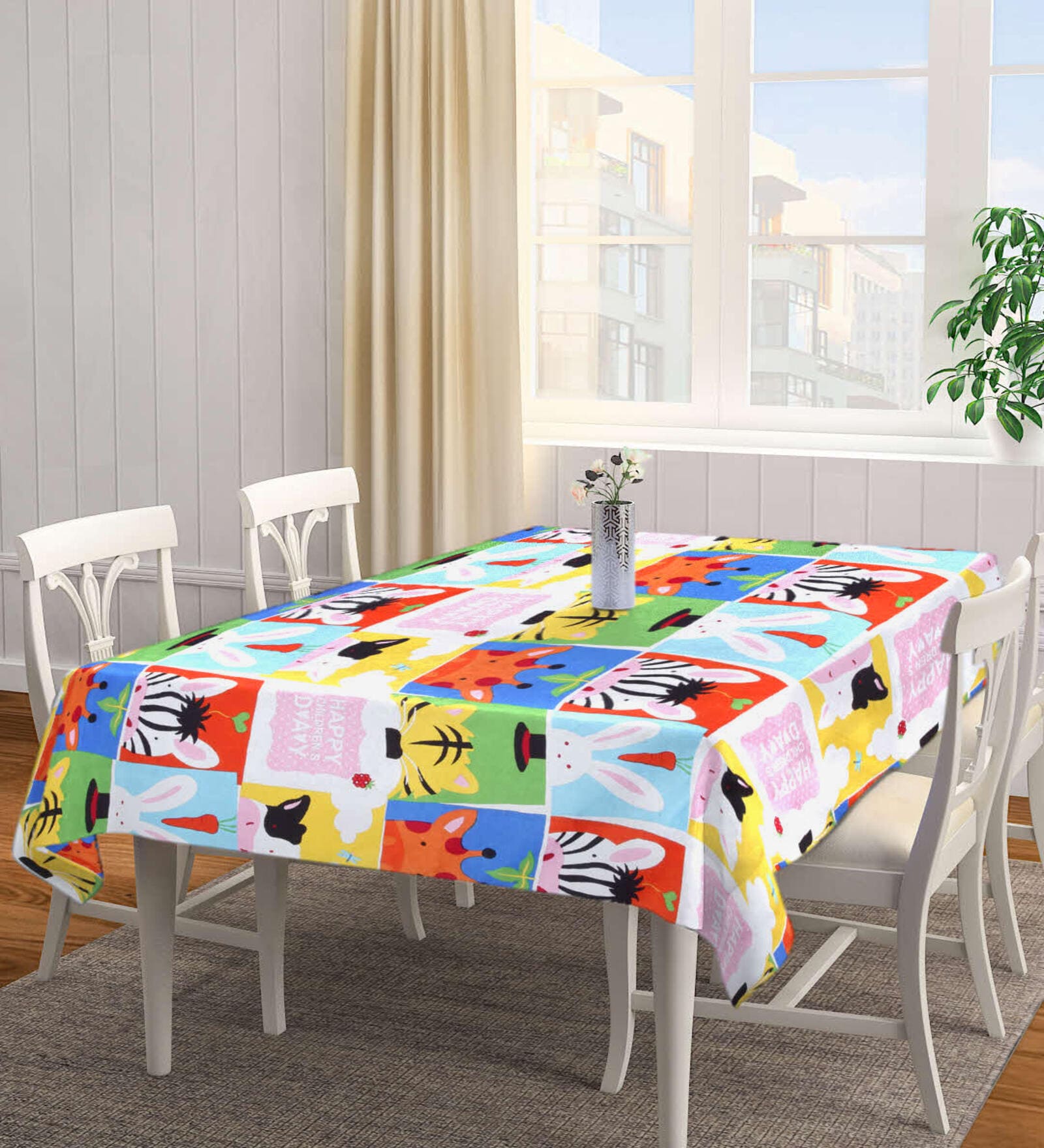 Buy Cartoon (90x60) Multicolor Cotton Blend Table Cloth at 70% OFF by ...