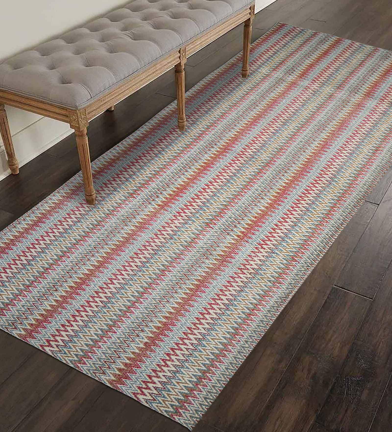 Buy Multicolor Cotton striped 72x24 Inches Bedside Runner at 22% OFF by ...