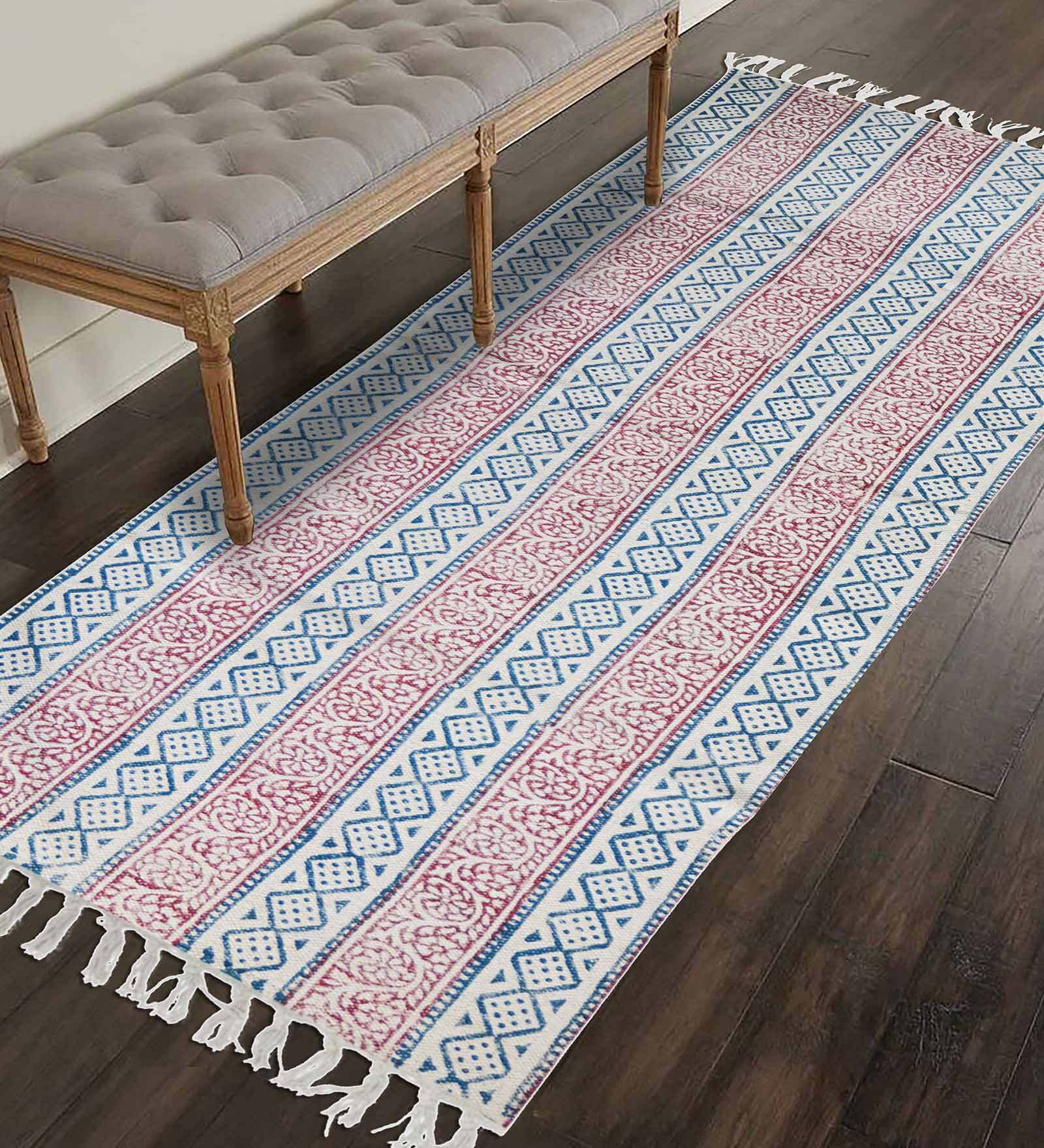 Buy Multicolor Cotton Geomatric 72x24 Inches Bedside Runner at 17% OFF ...