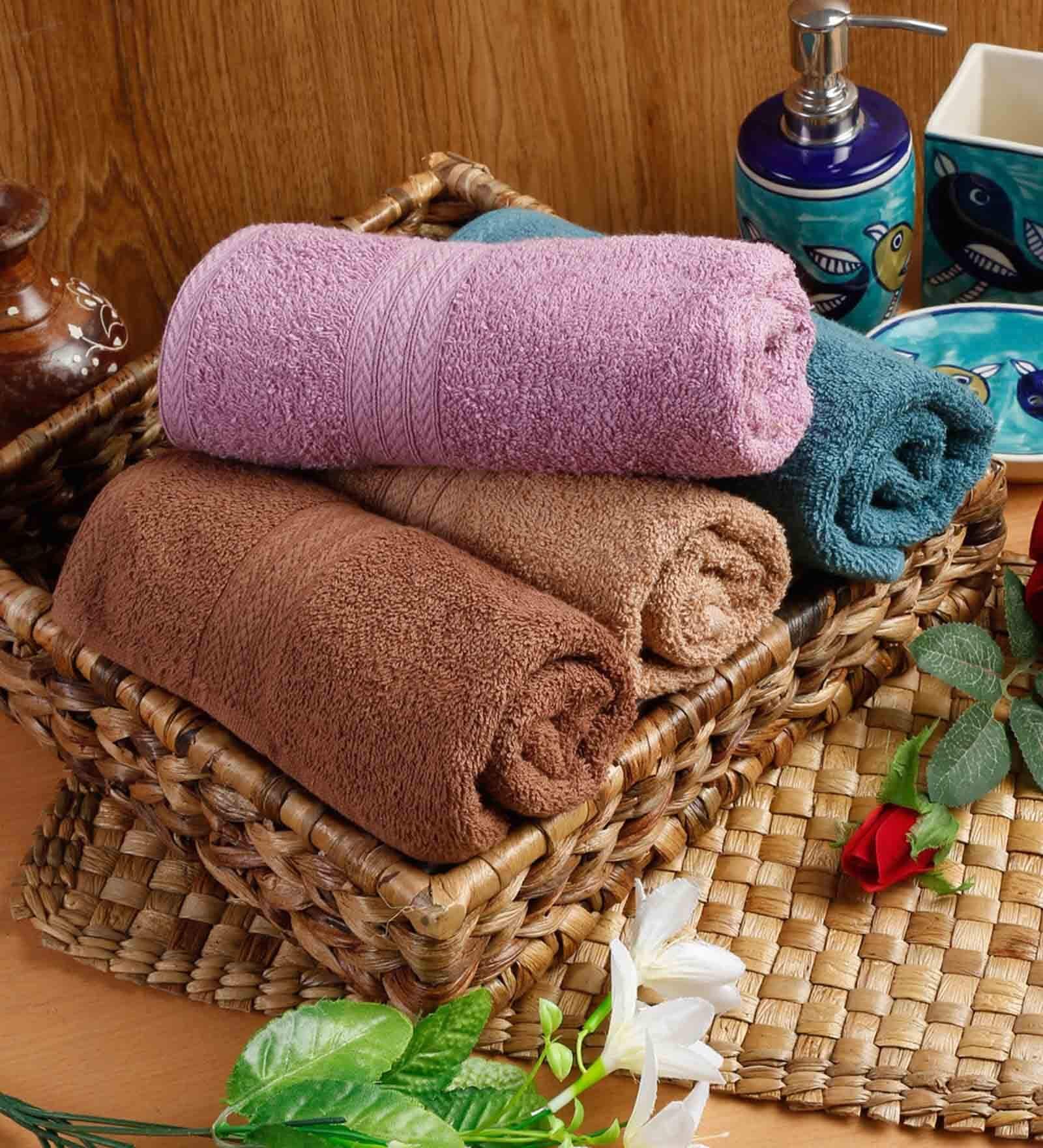 Buy Multicolor Solid 450 GSM Cotton Hand Towels (Set of 4) at 42% OFF ...