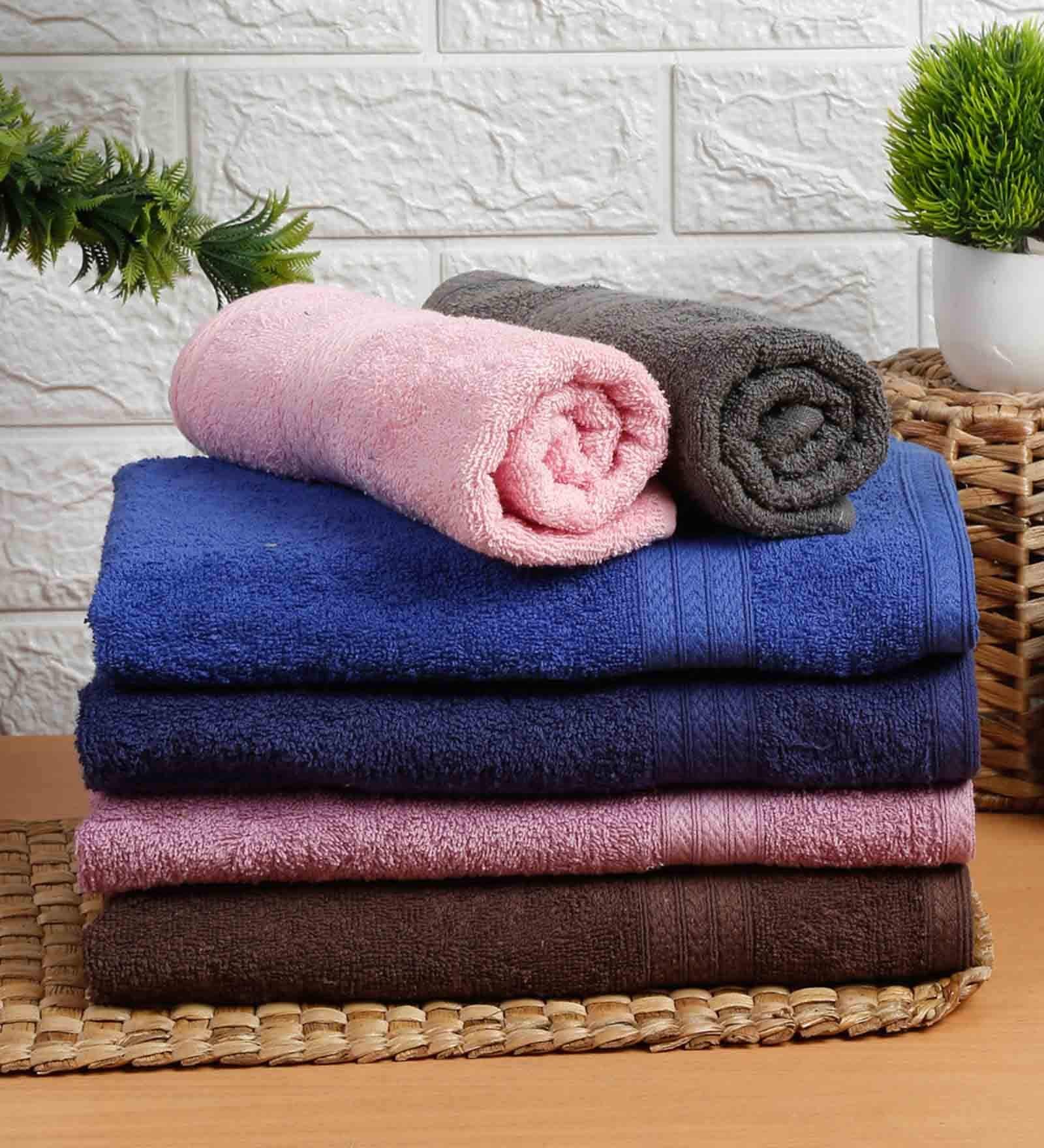 Buy Multicolor Solid 450 GSM Cotton Hand Towels (Set of 6) by Naksh at ...