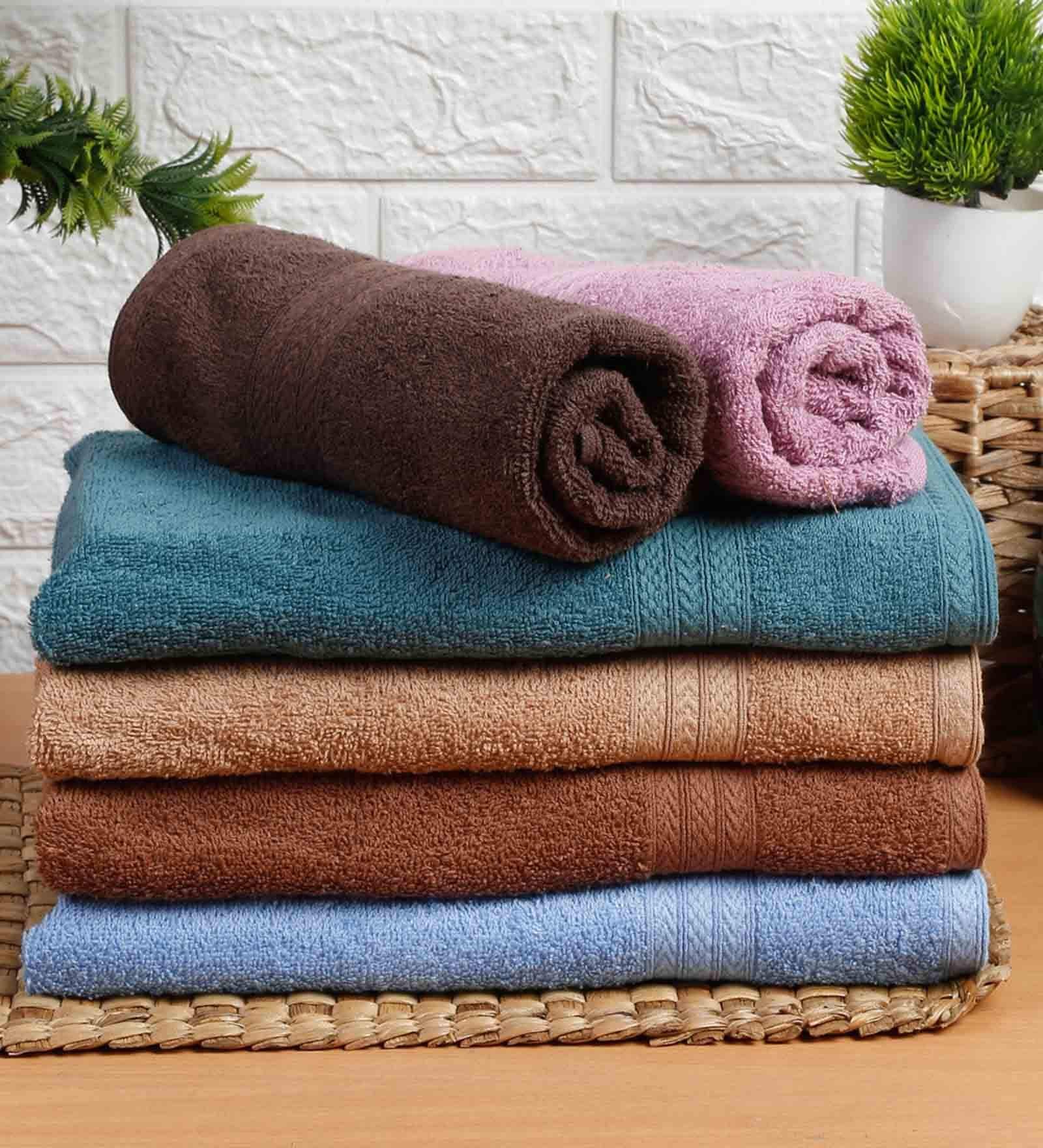 Buy Multicolor Solid 450 GSM Cotton Hand Towels (Set of 6) by Naksh at ...
