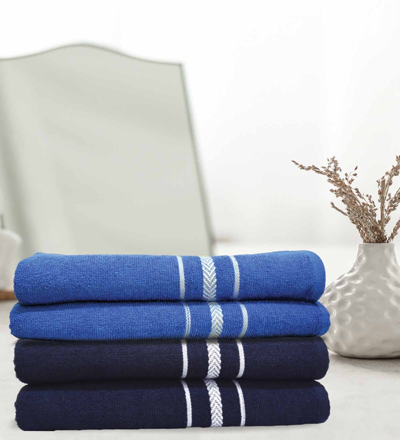 Buy Multicolor Cotton Solid 500 GSM Bath Towels (4Pcs) at 71% OFF by ...
