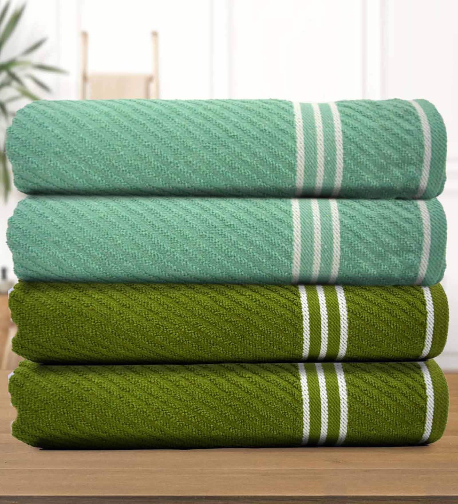 Buy Multicolor Cotton Solid 500 GSM Bath Towels (4Pcs) at 47% OFF by ...
